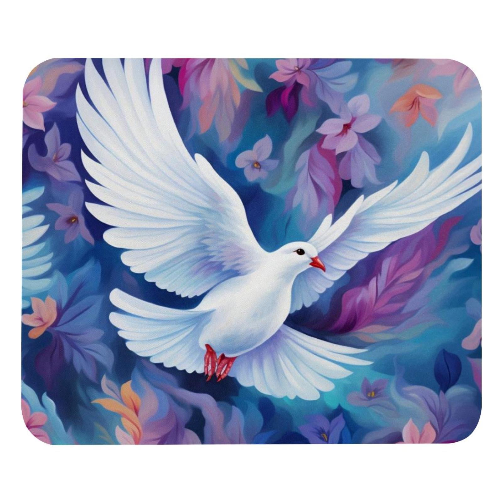 Peace Dove Square Desk Mat Mousepad, 8.3x9.8 Inch Non-Slip Rubber ...