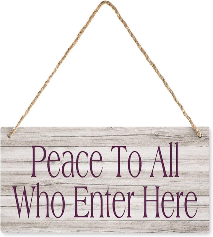 Peace to All Who Enter Here Wooden Sign Hanging Sign Door Decoration ...