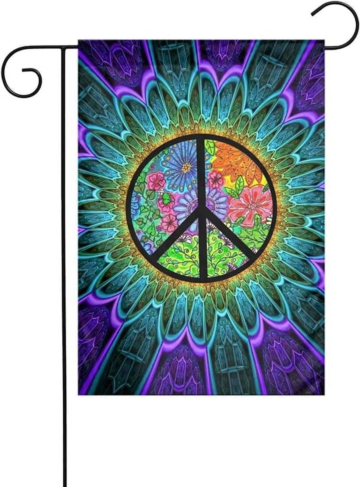 Peace Flag 12 X 18 inch Double Side Vertical Garden Flag Indoor Outdoor ...