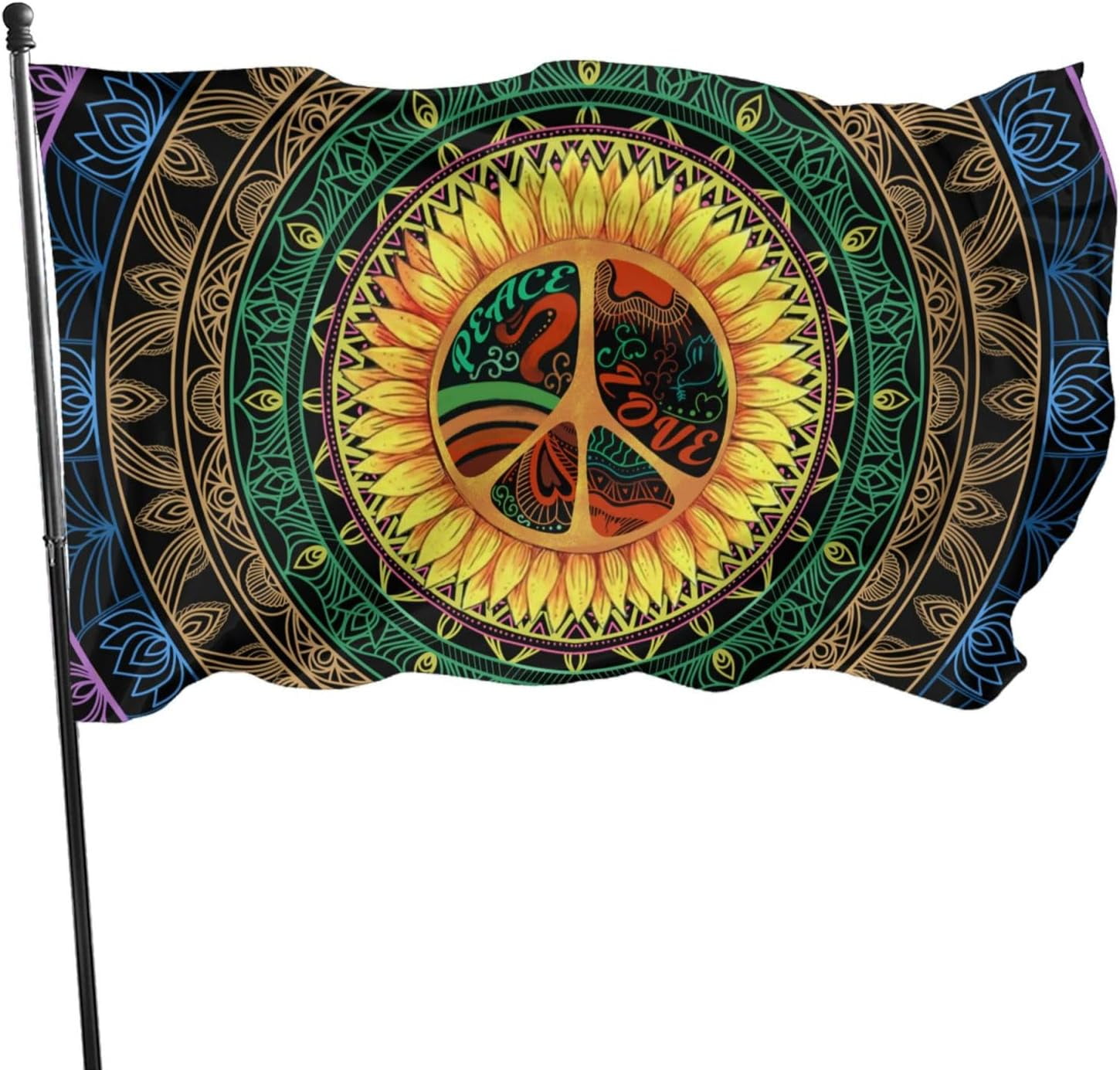 Peace Flag 3x5 ft Fade Proof Outdoor Indoor With Metal Grommets Peace ...