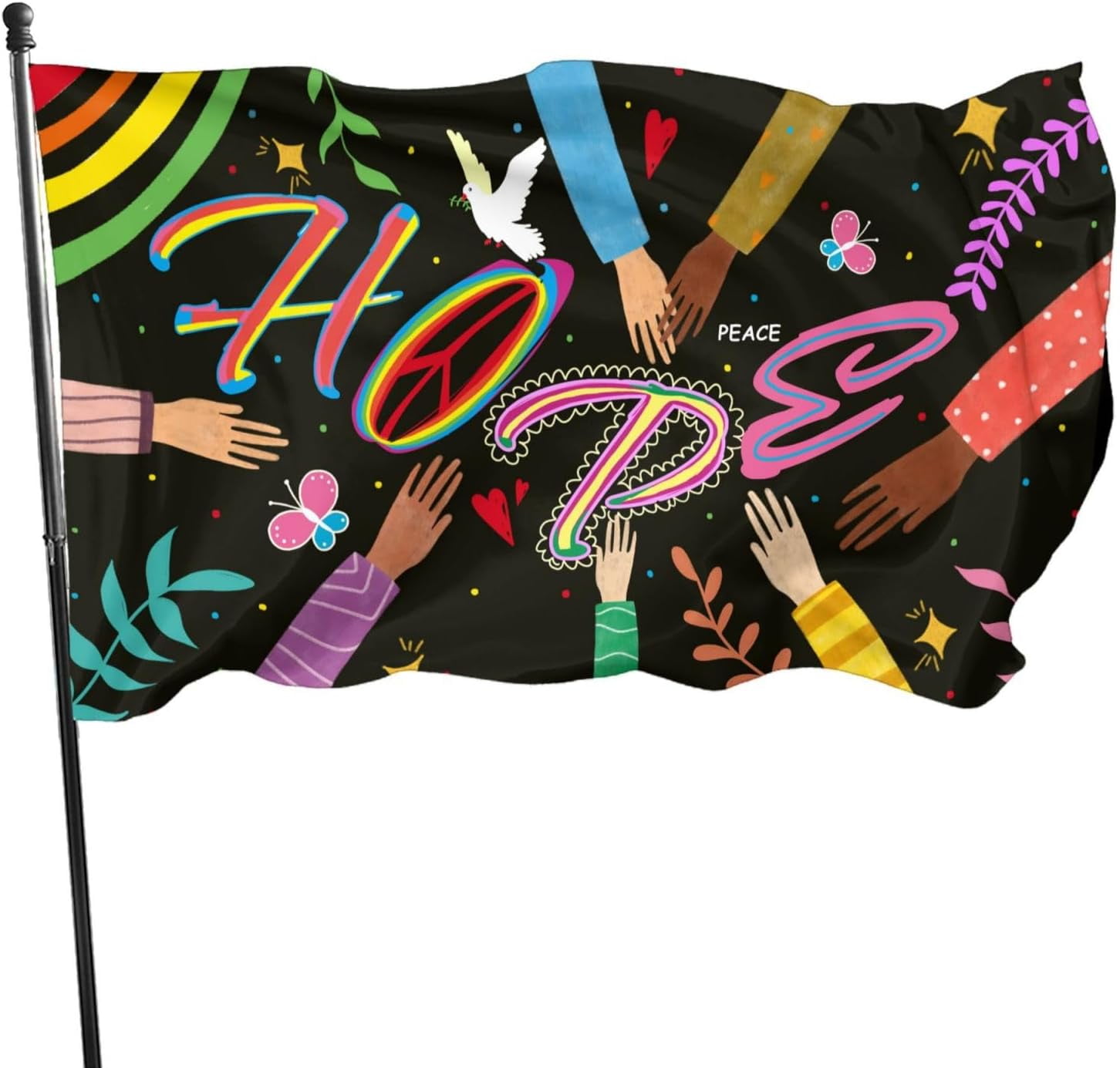 Peace Flag 3x5 ft Fade Proof Outdoor Indoor With Metal Grommets Peace ...