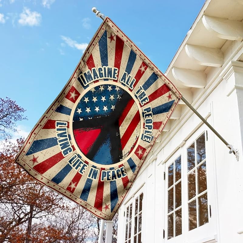 Peace Flags, Peace Signs Decorations For Home, Outside Decor House Flag ...
