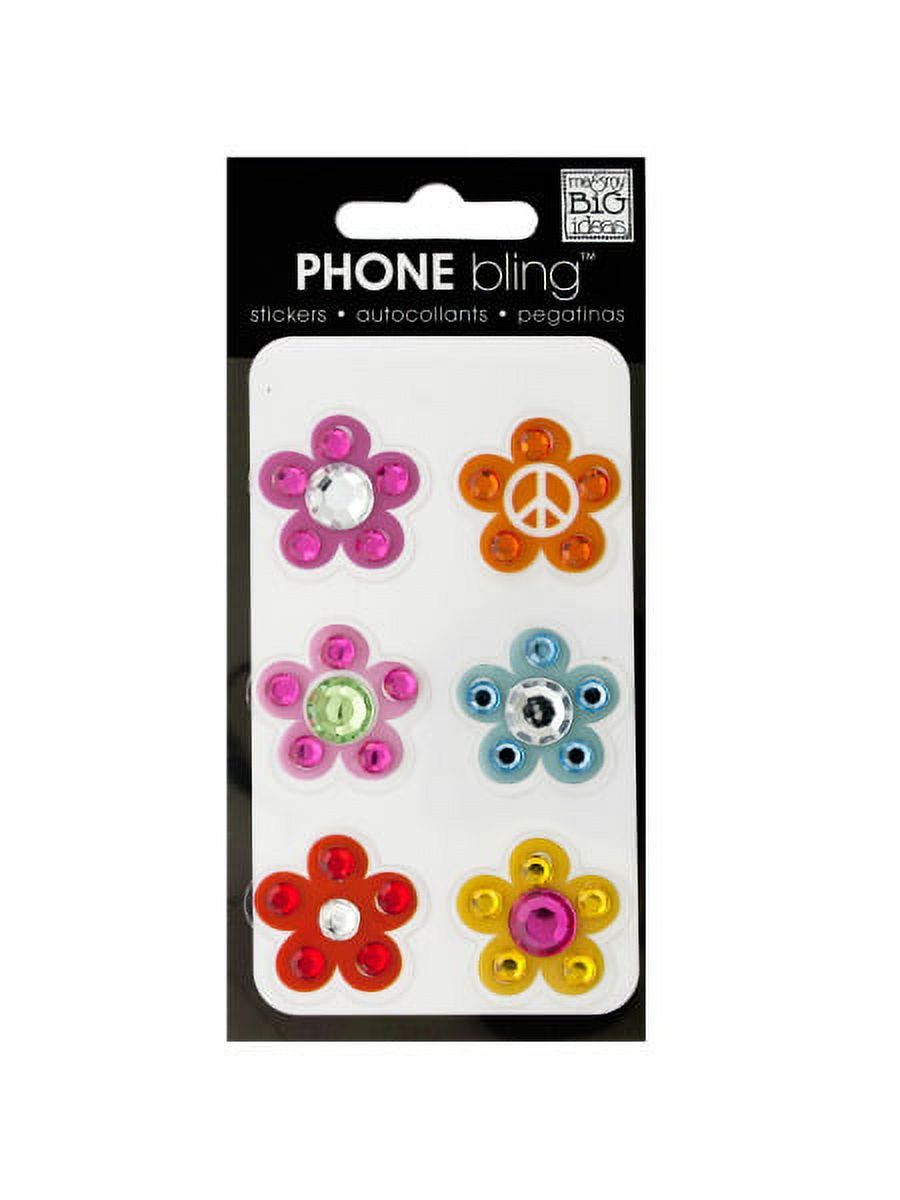 Peace Flowers Phone Bling Removable Stickers, 24 Count - Walmart.com