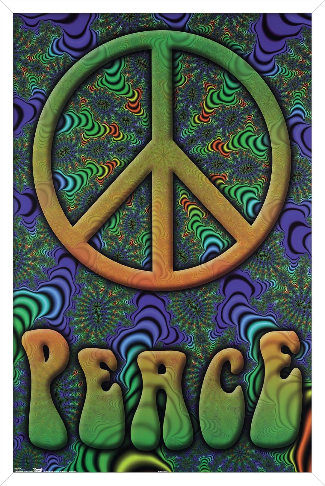 Peace Fractal 2 Wall Poster, 14.725" x 22.375" Framed - Walmart.com