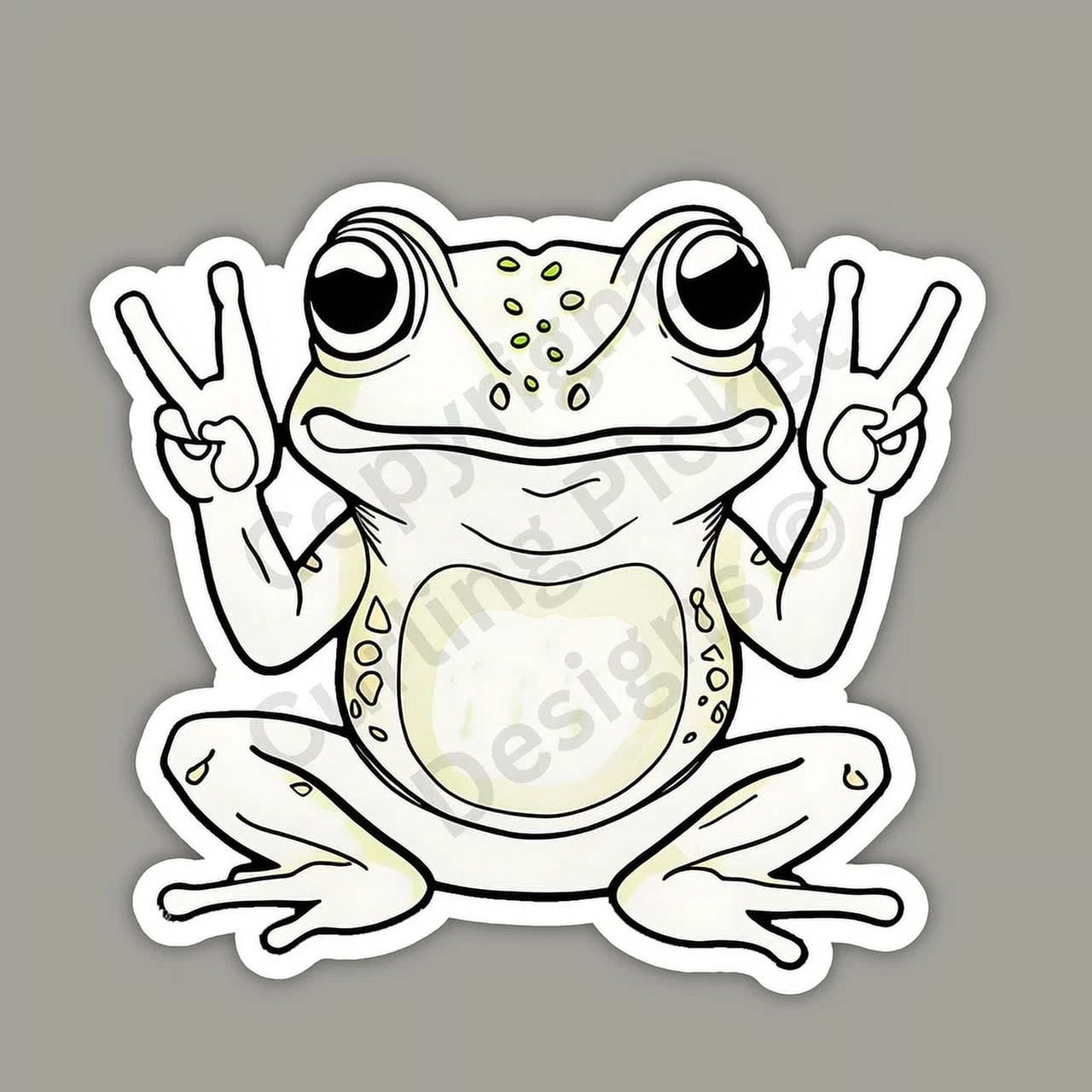 Peace Frog Peace Sign Cute Amphibian Peaceful Sticker Phone Decal Water ...