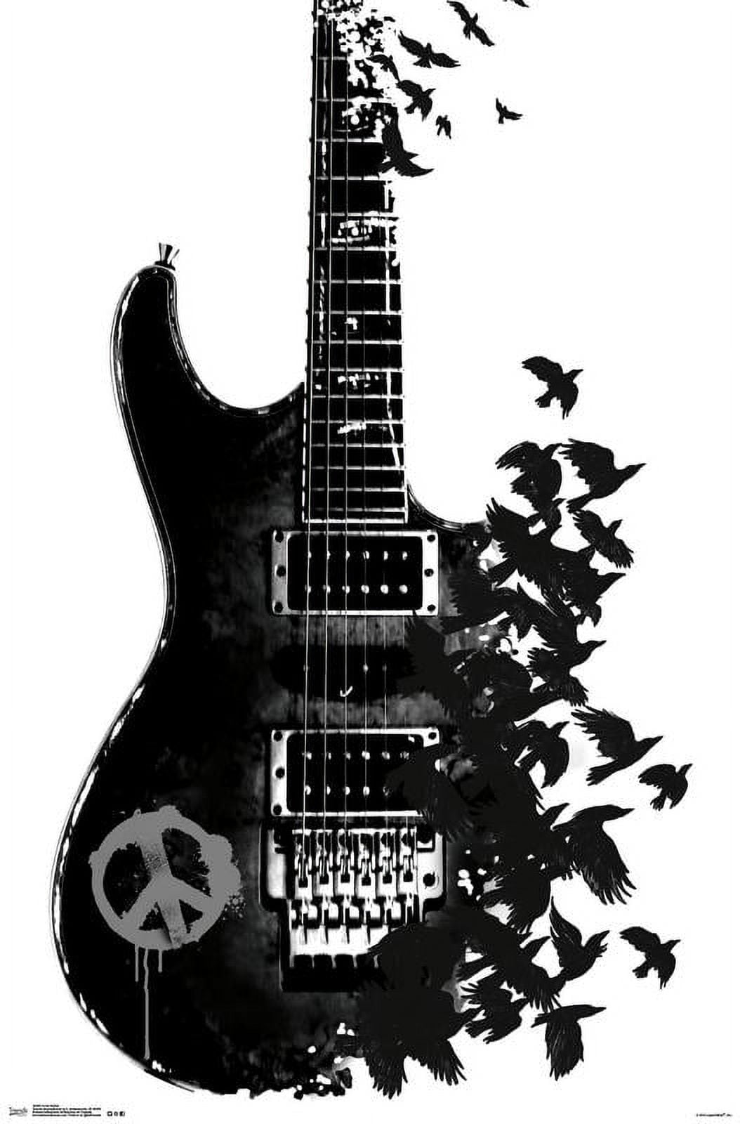 Peace Guitar Made of Crows Wall Poster, 22.375" x 34" - Walmart.com