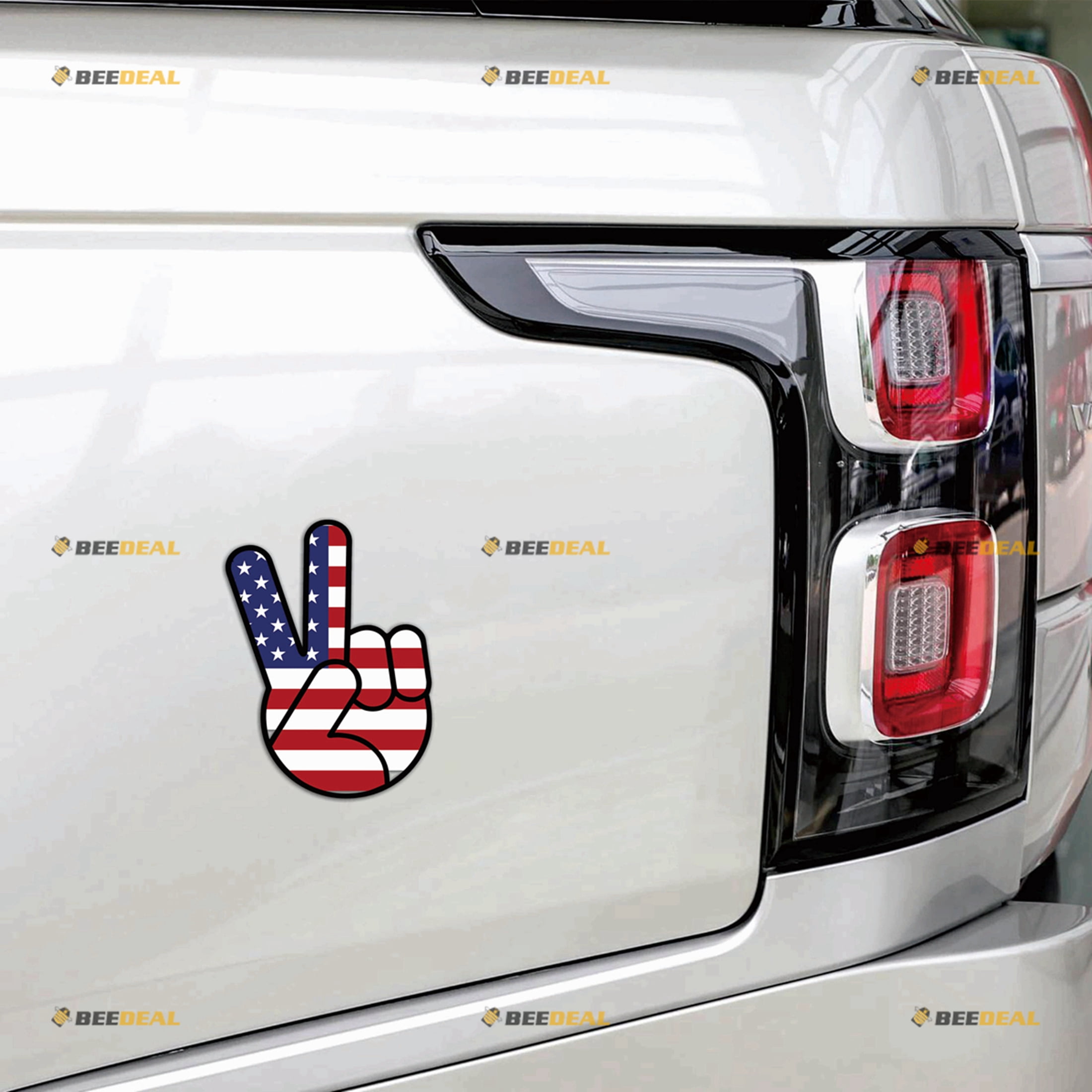 Peace Hand Gesture Sign American Flag Car Magnet Magnetic Sticker Decal ...