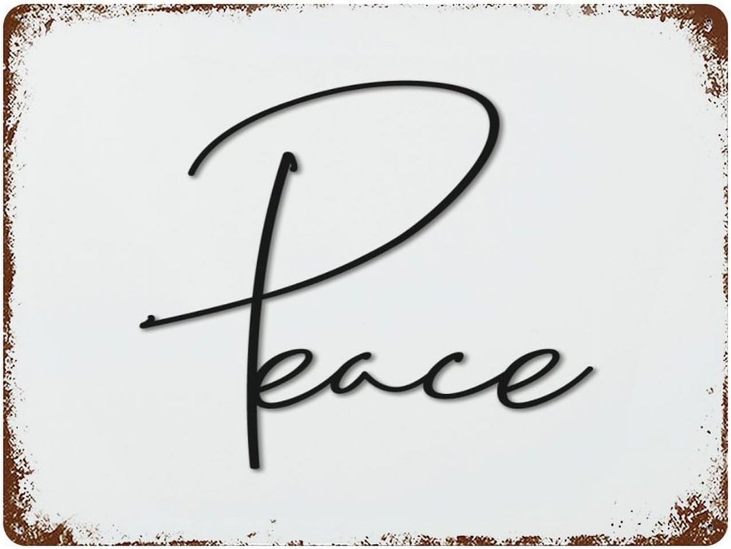 Peace Hanging Metal Home Decor for Backyard Porch Patio 12x16 Inch ...