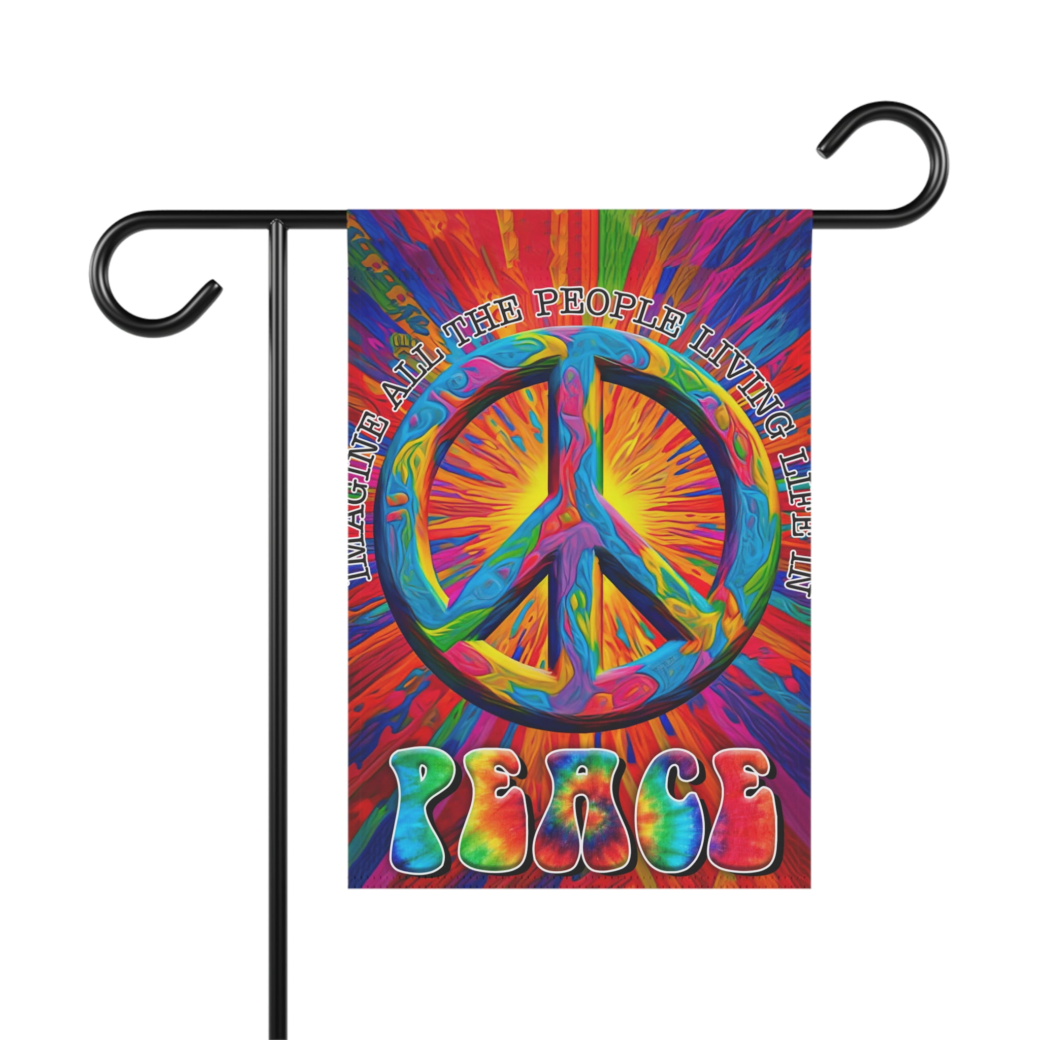 Peace Hippie Sign Colorful Welcome Flag, Hippie Flag ID-0707-C73A ...