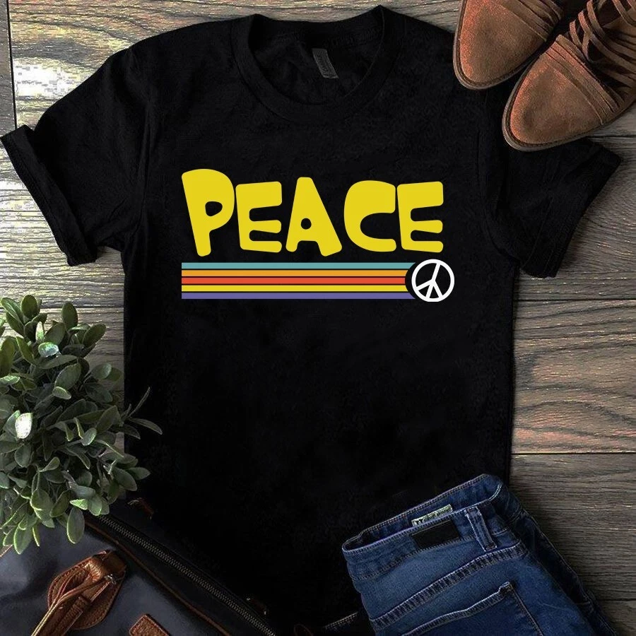 Peace Hippie Vintage Retro Hippie Graphic Tee Shirt Special Idea,for ...
