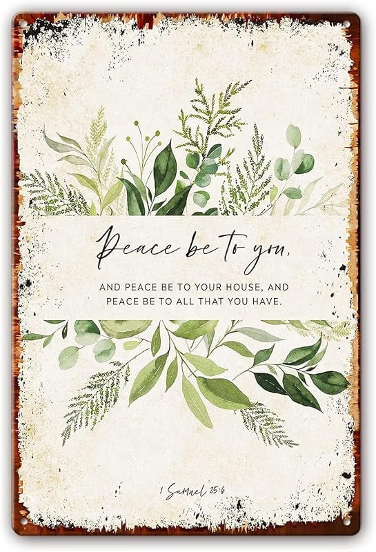 Peace I Leave with You Metal Tin Sign Christian Bible Verses Wall Decor ...