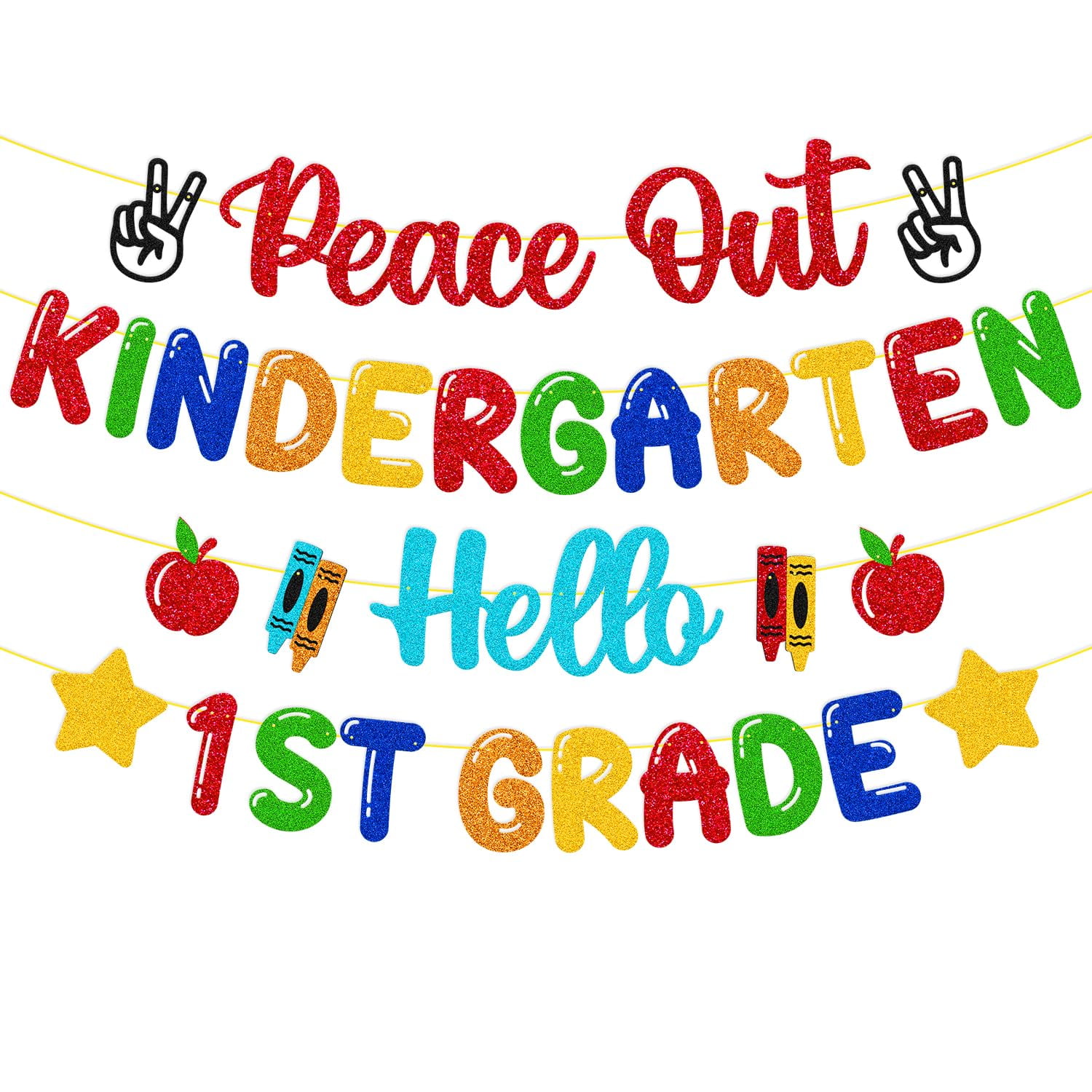Peace Out Kindergarten Hello 1st Grade Banner Kindergarten Graduation ...