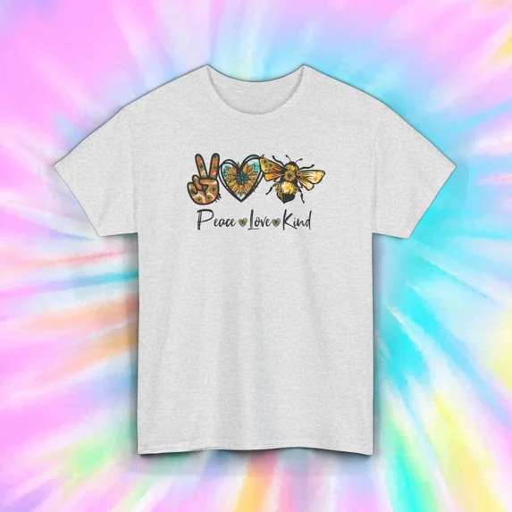 Peace LOvere Kind T-Shirt | Bee Kind Graphic - Walmart.com