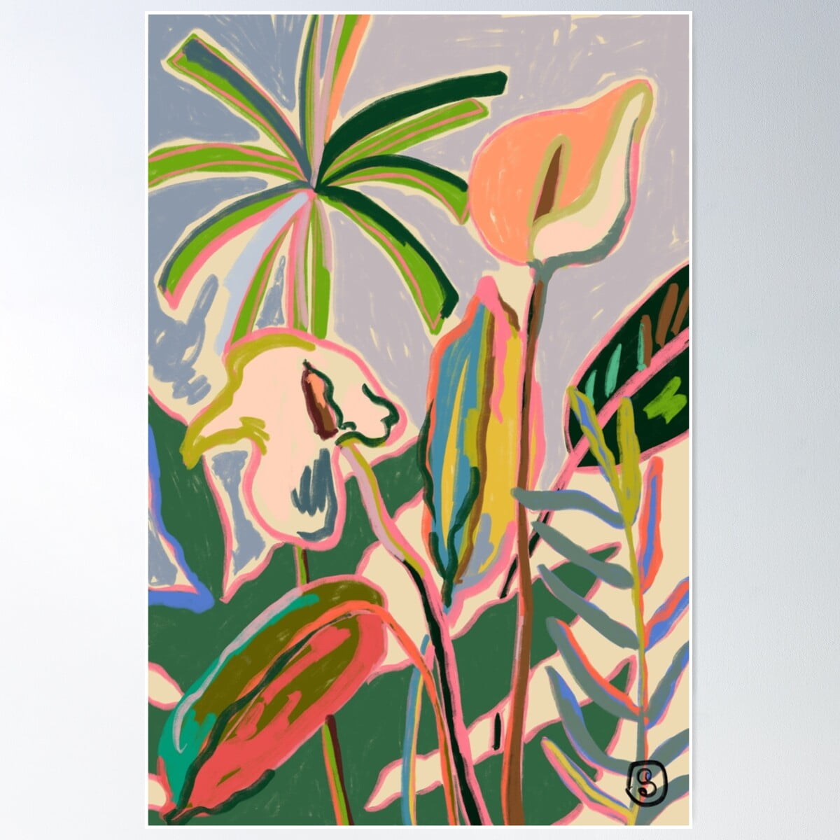 Peace Lilly Poster Wall Art, Modern Wall Decor For Living Room Bedroom ...