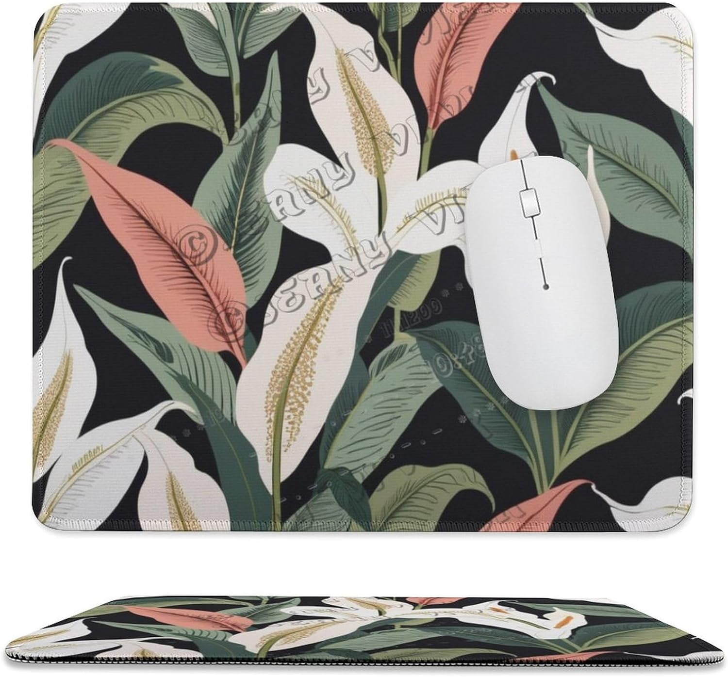 Peace Lily Mouse pad, Customized Mousepad Non-Slip Rubber Base Mouse ...