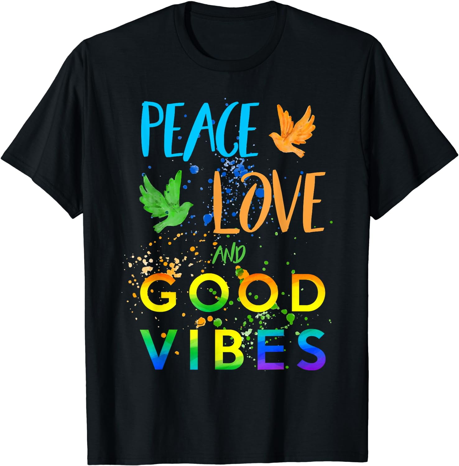 Peace Love And Good Vibes Tolerance Centered Kindness TShirt Black ...
