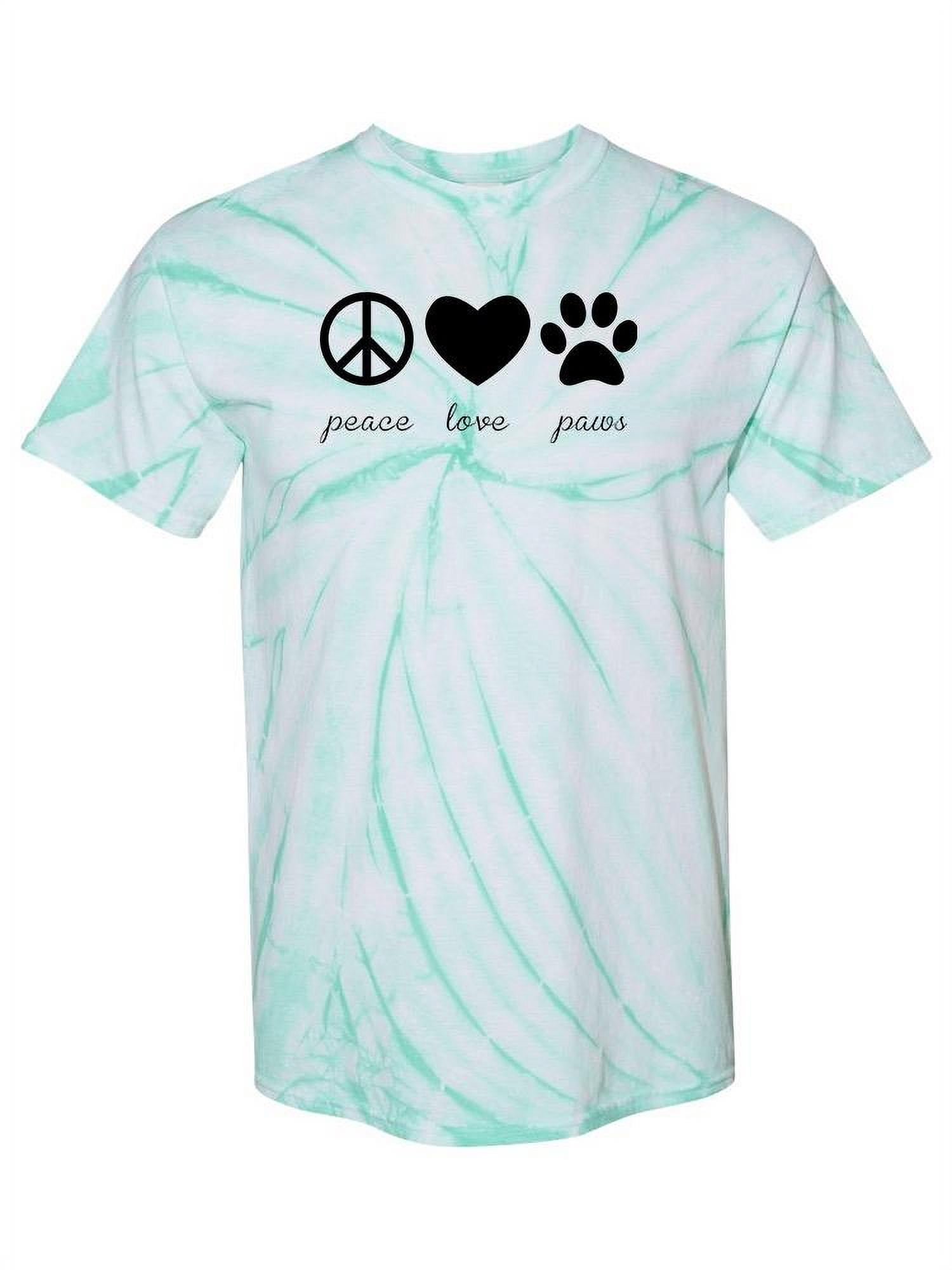 Peace, Love And Paws Tie-Dye Cyclone Men -Smartprints Designs, Male Small - Walmart.com