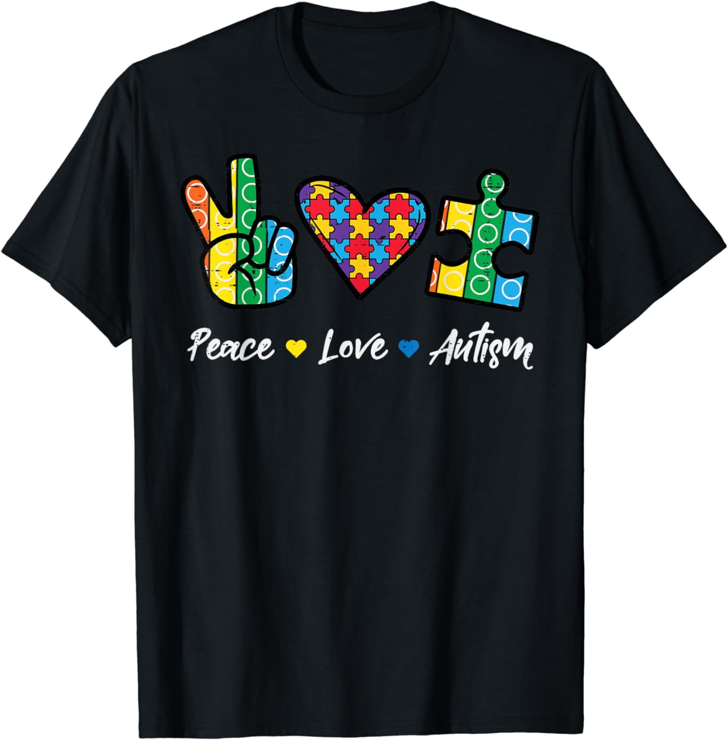 Peace Love Autism Puzzle Awareness Autistic Men Women T-Shirt - Walmart.com
