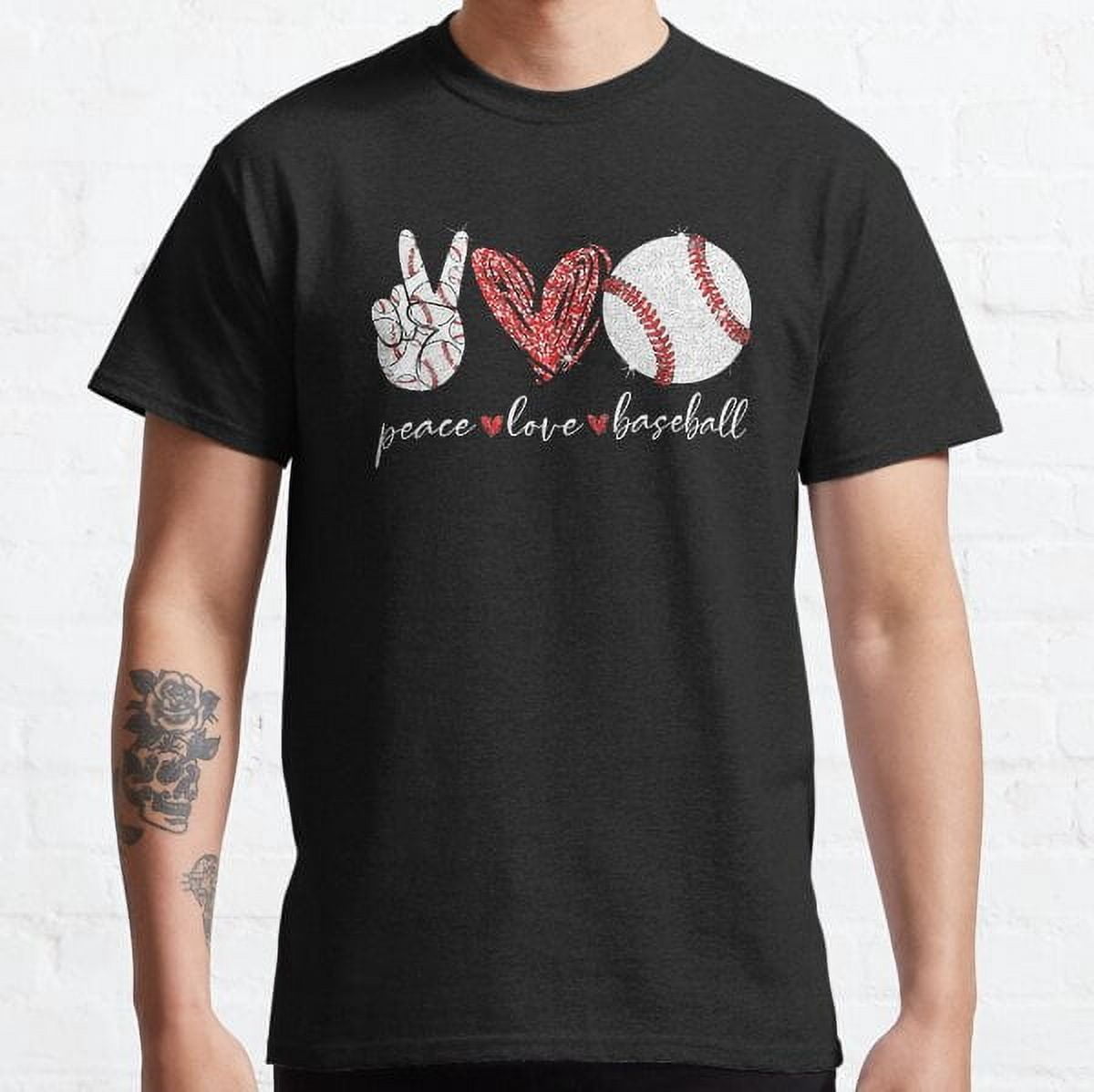 Peace Love Baseball Classic T-shirt - Walmart.com