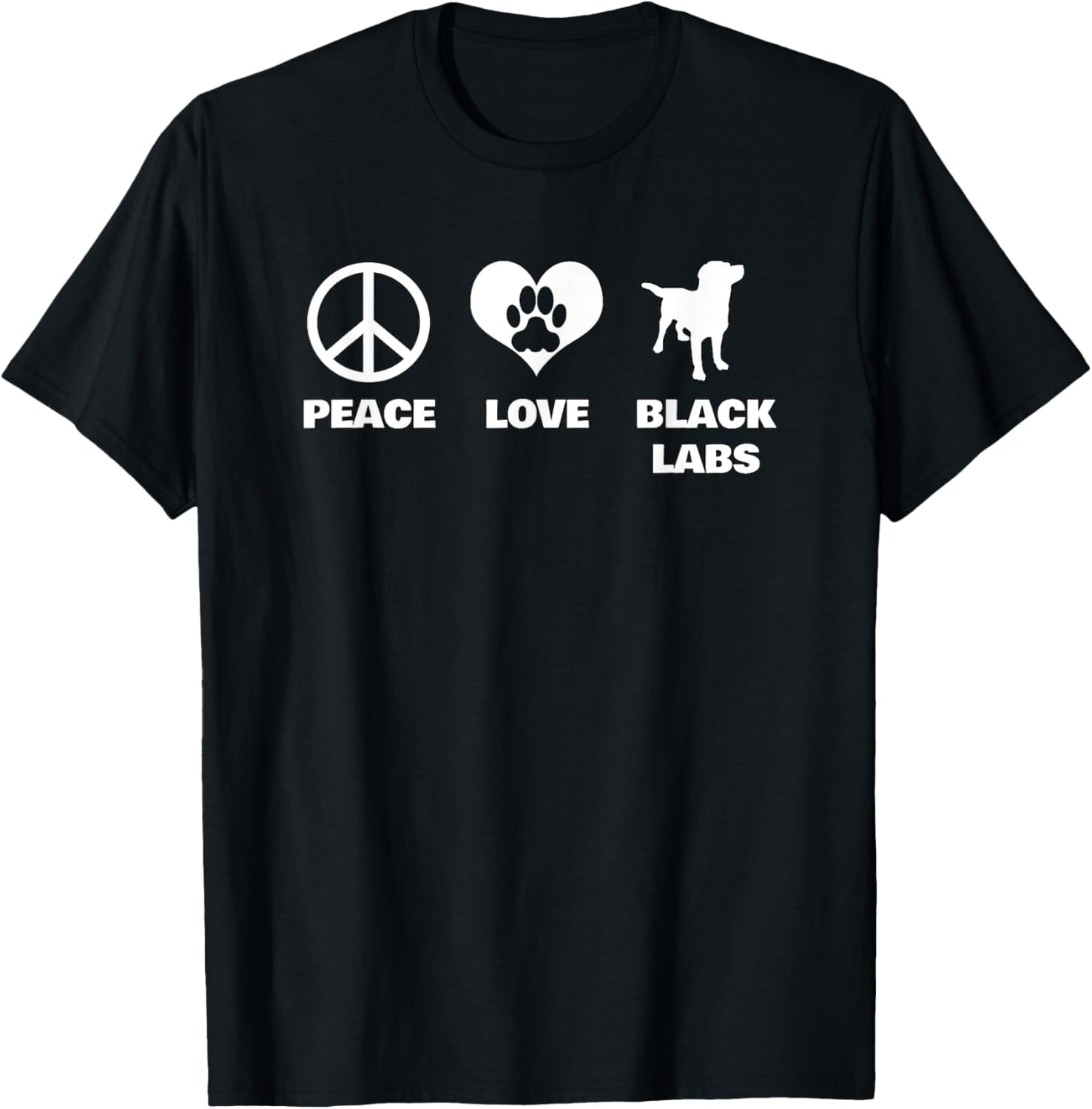 Peace Love Black Labs Funny Black Labrador T-Shirt - Walmart.com