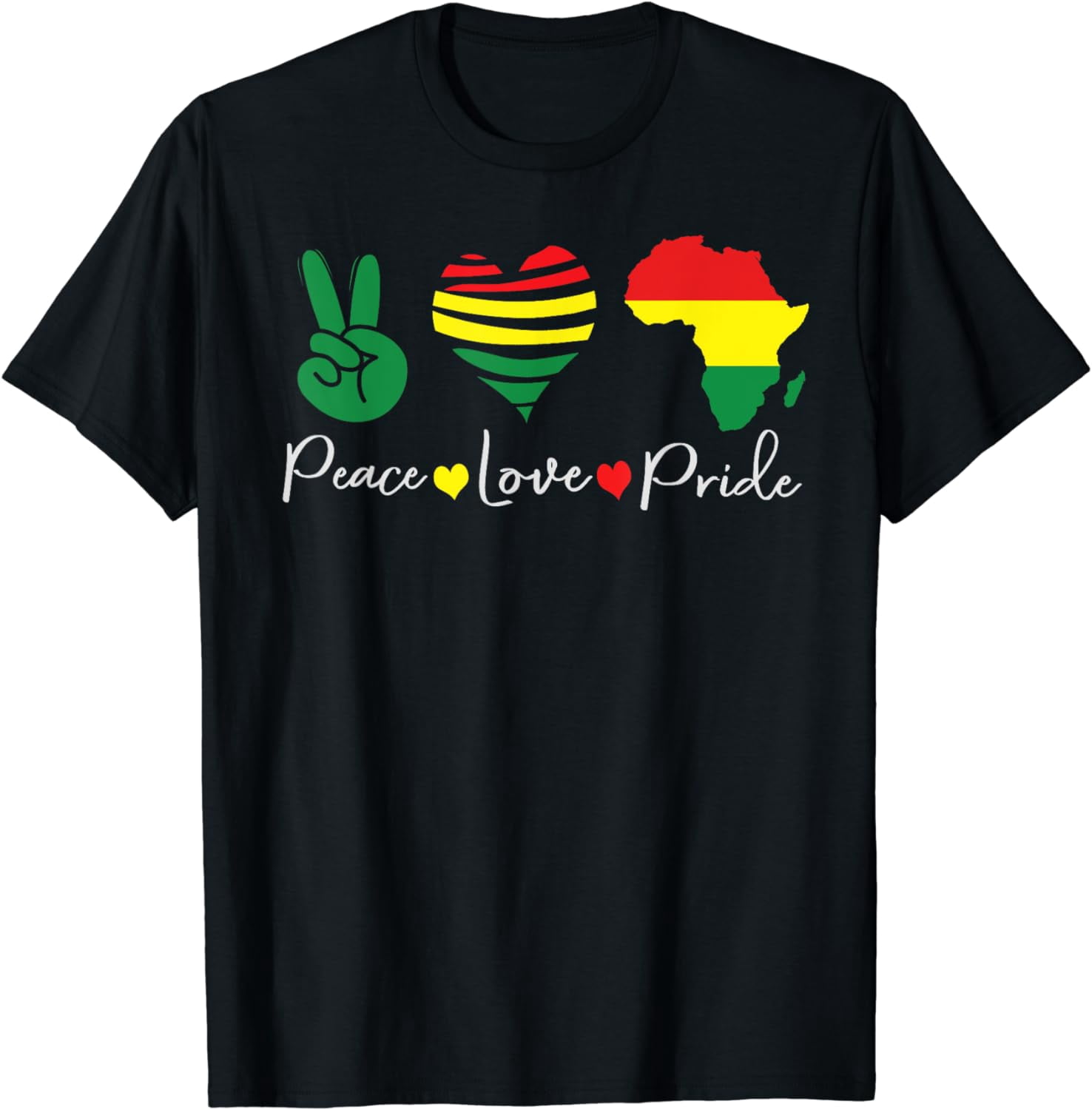 Peace, Love, Black pride. African American History month T-Shirt ...