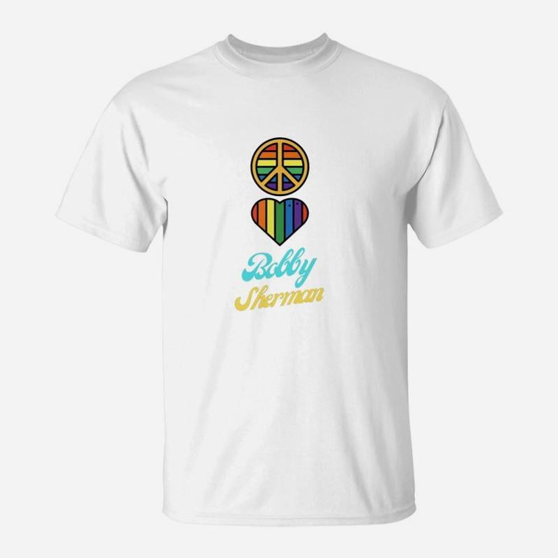 Peace Love Bobby Sherman 60s 70s Groovy Greeting Rainbows TShirt ...
