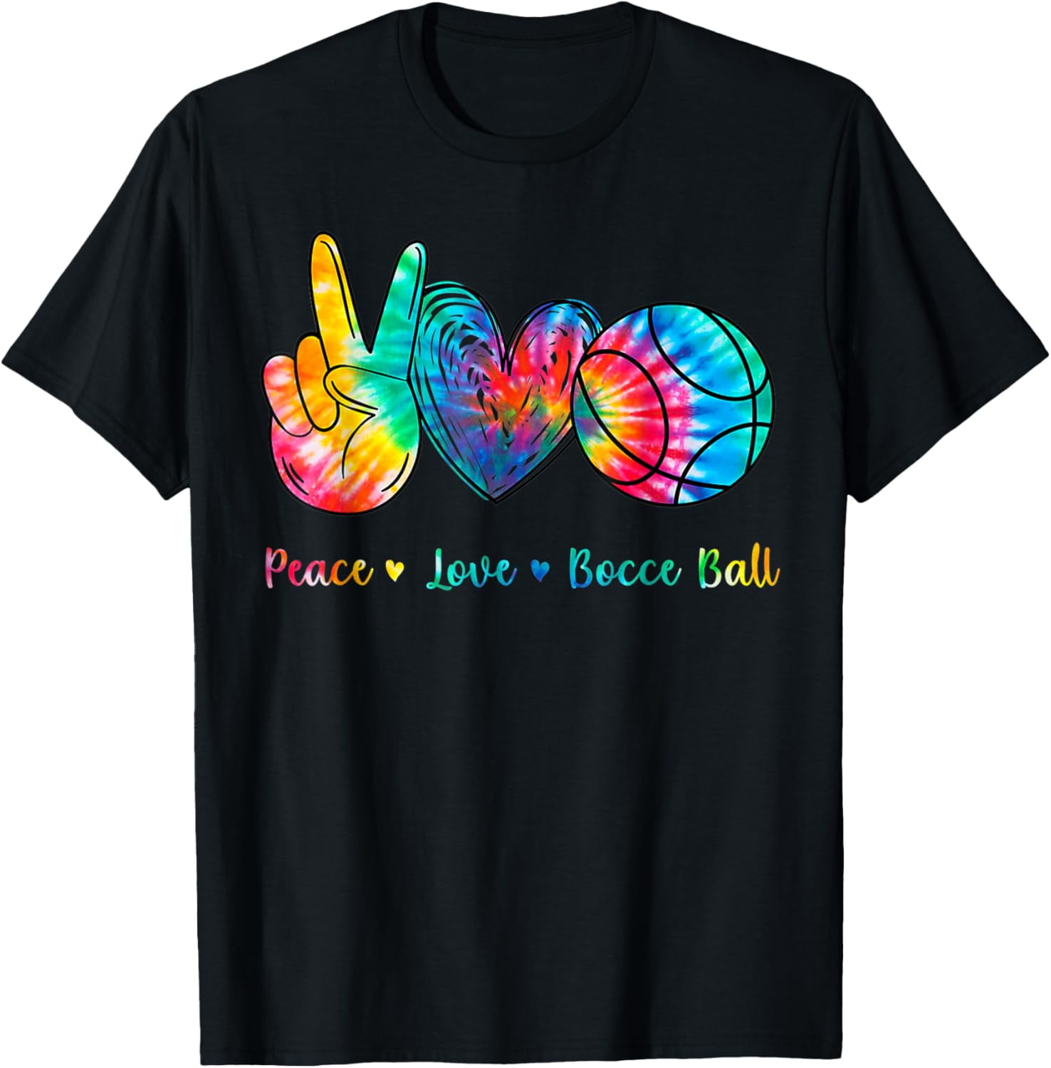 Peace Love Bocce Ball Tie Dye T-Shirt - Walmart.com