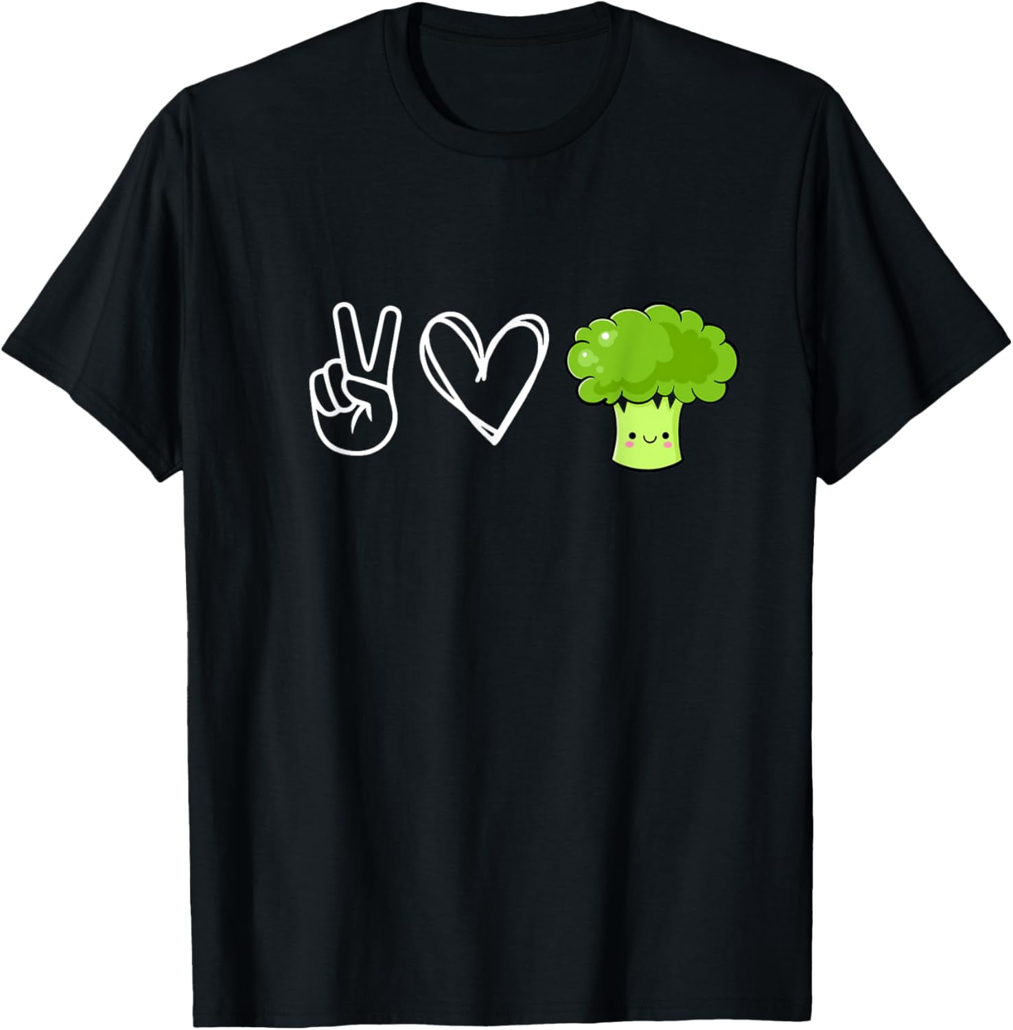 Peace Love Broccoli Funny Broccoli LoversT-Shirt - Walmart.com