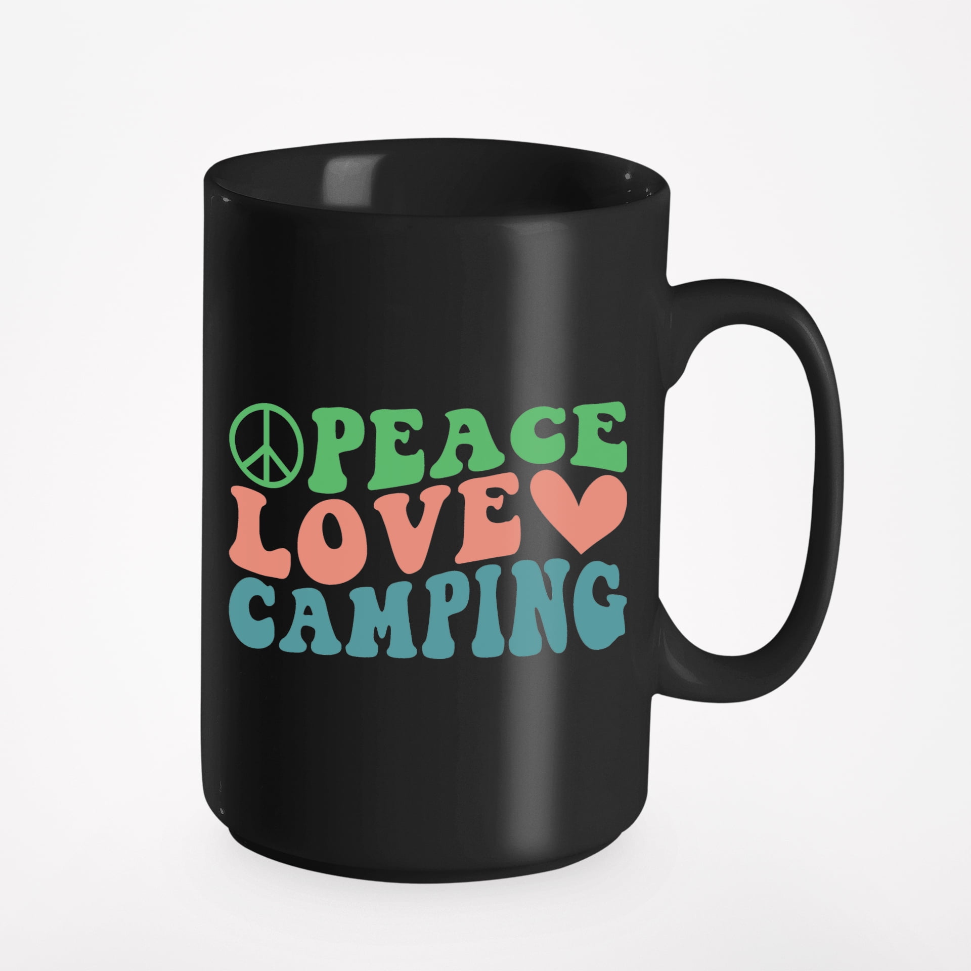 Peace, Love, Camping, Camp or Camper Themed, Groovy Retro Wavy Text ...