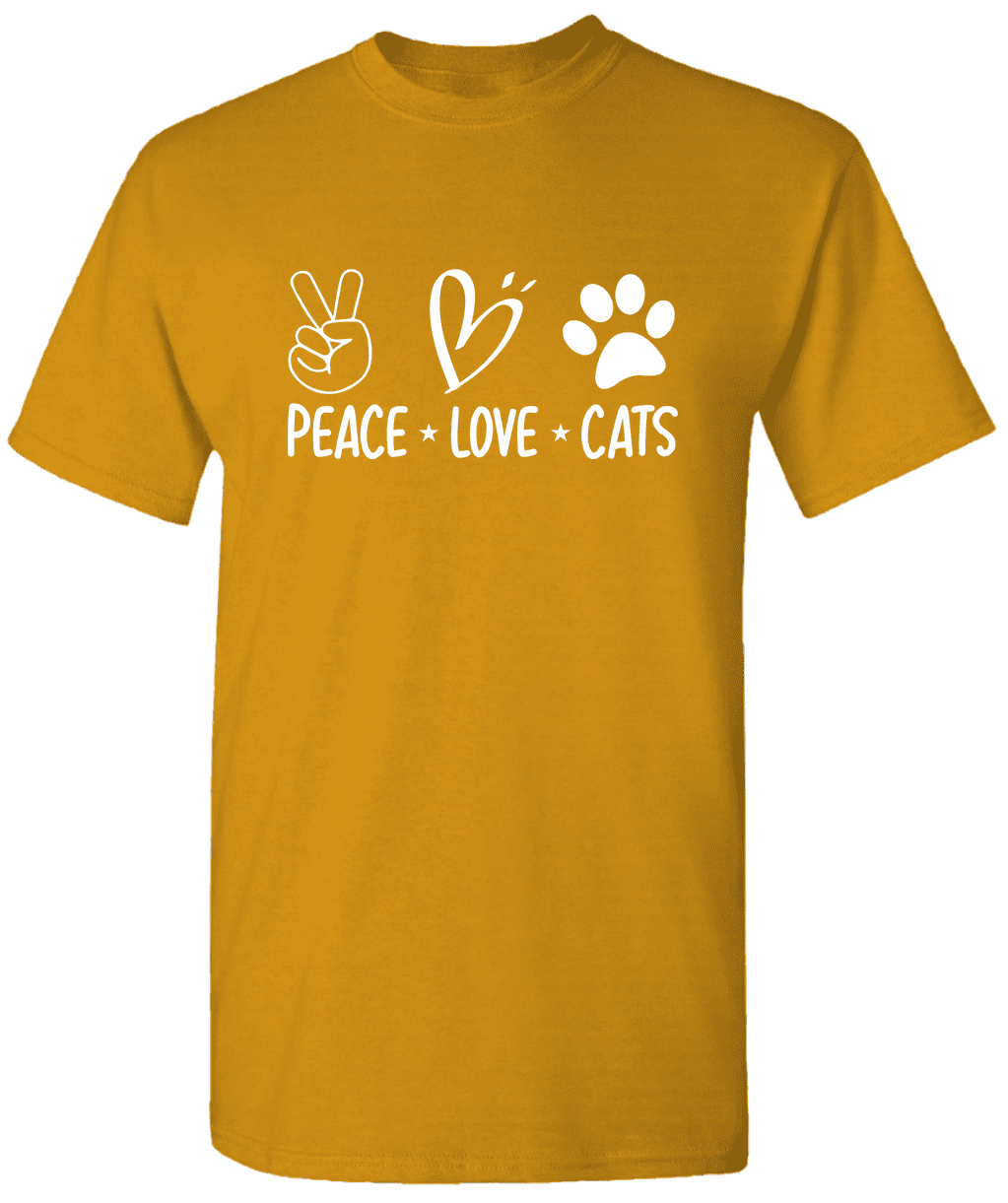 Peace Love Cats Cat Band T-Shirts Funny Cat Shirts Women Cat Themed ...