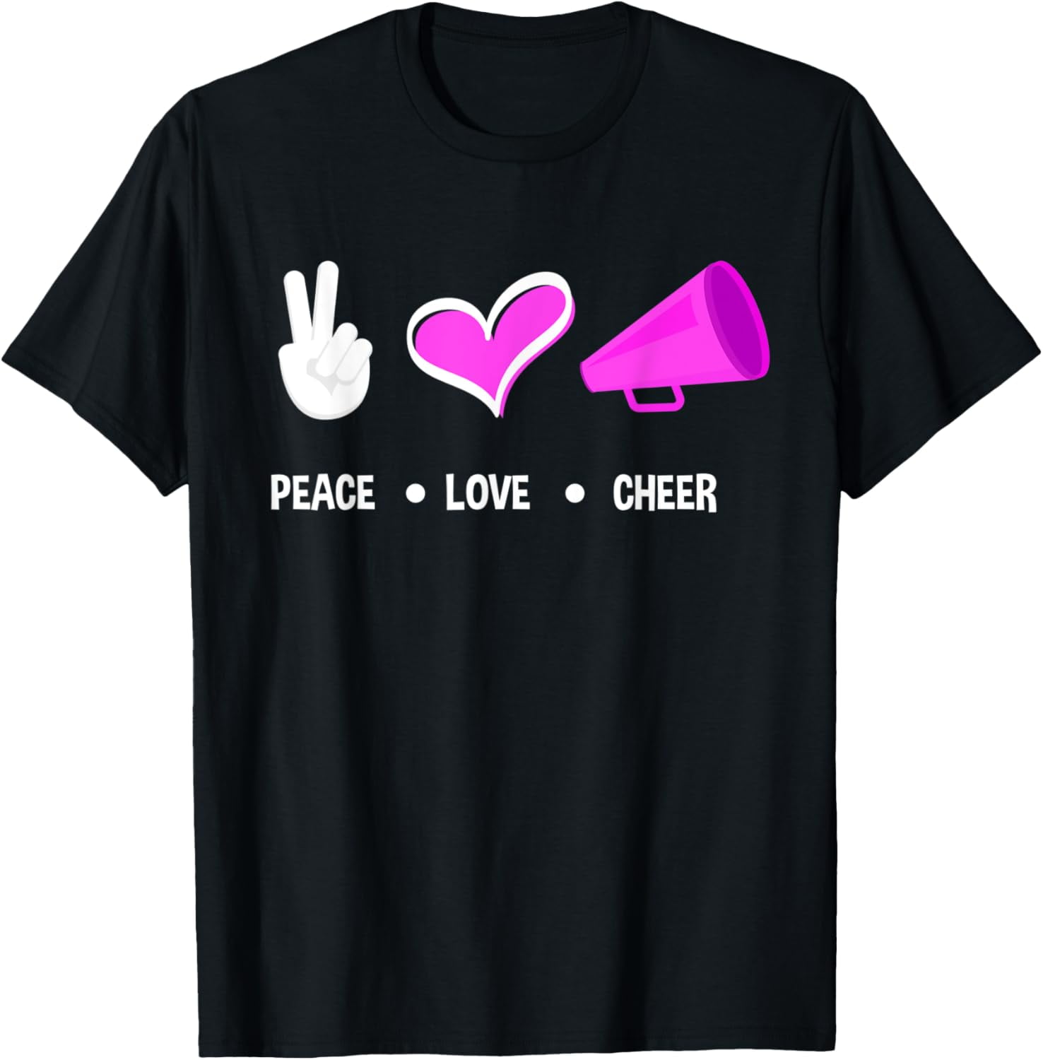 Peace Love Cheer Cheerleading Funny Cheerleading Cheerleader T-Shirt ...