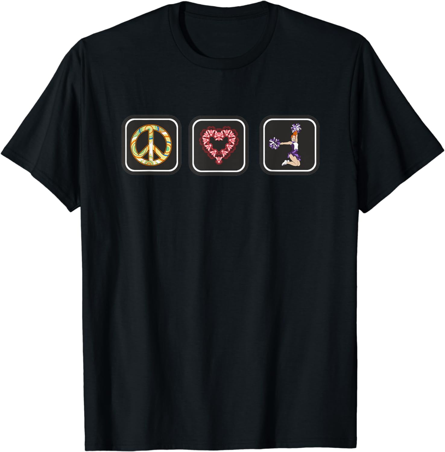 Peace Love Cheerleading Cheerleader T-shirt - Walmart.com
