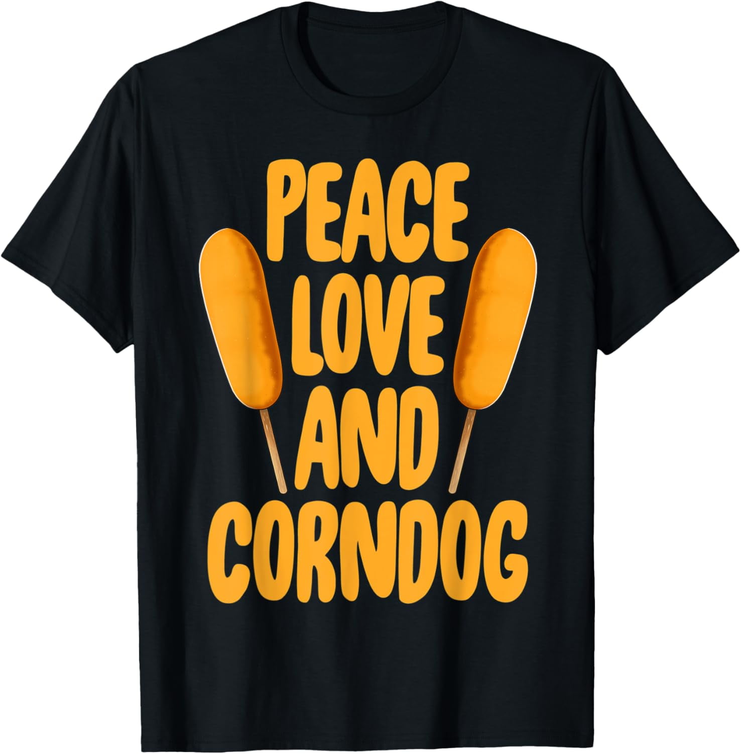 Peace Love & Corndog Tee Shirts Fair Corn Dogs Foodie Gifts T-ShirtMen ...