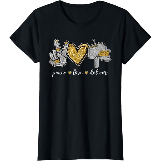 Peace Love Deliver Post Box Cute Postal Worker Gifts T-Shirt - Walmart ...