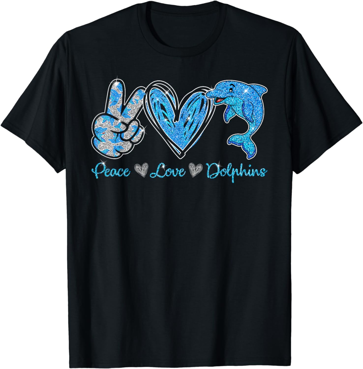 Peace Love Dolphins Funny Dolphin Lover Gifts T-Shirt - Walmart.com