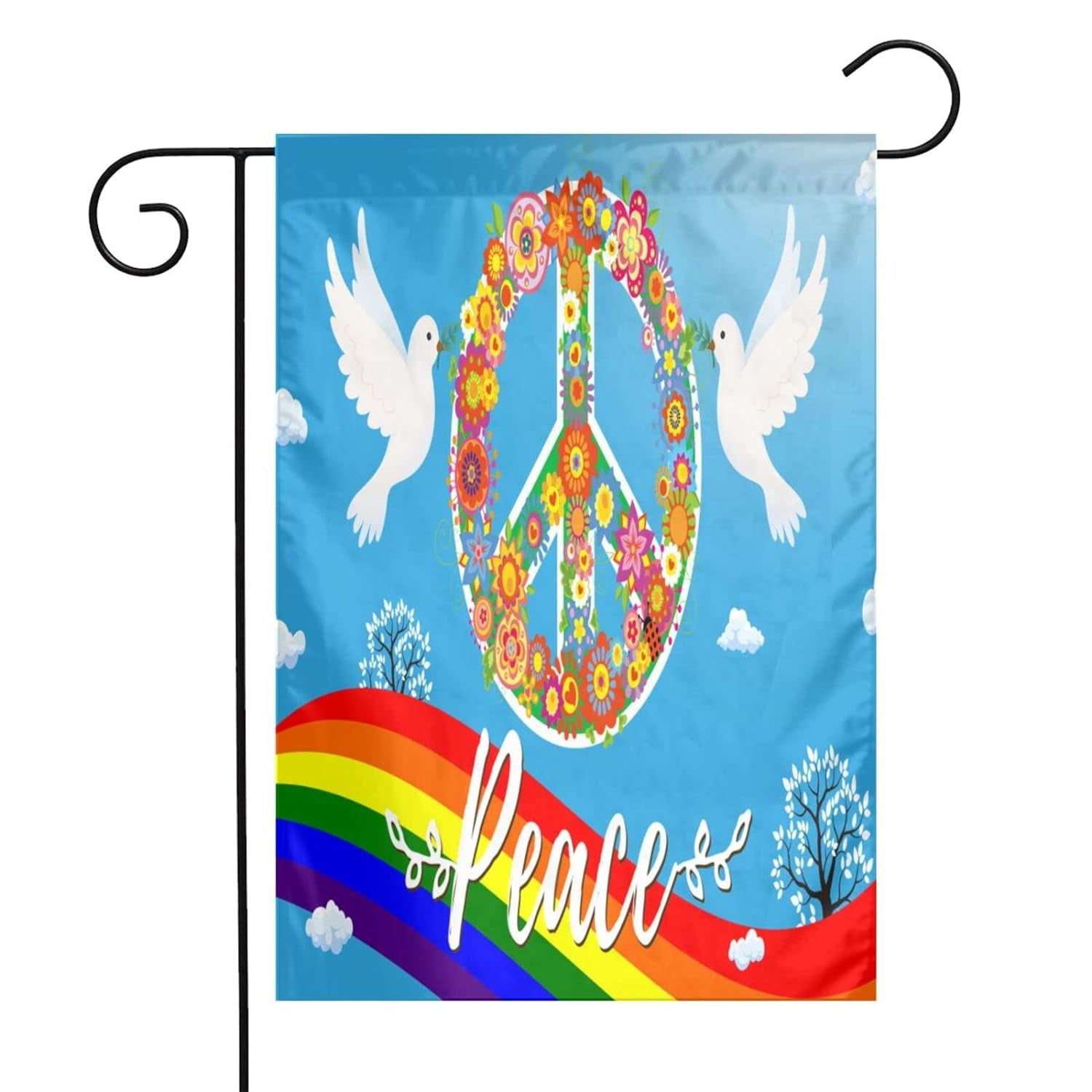 Peace and Love Dove Flag Banner Flag Small Yard Flags Garden Flag Flag ...
