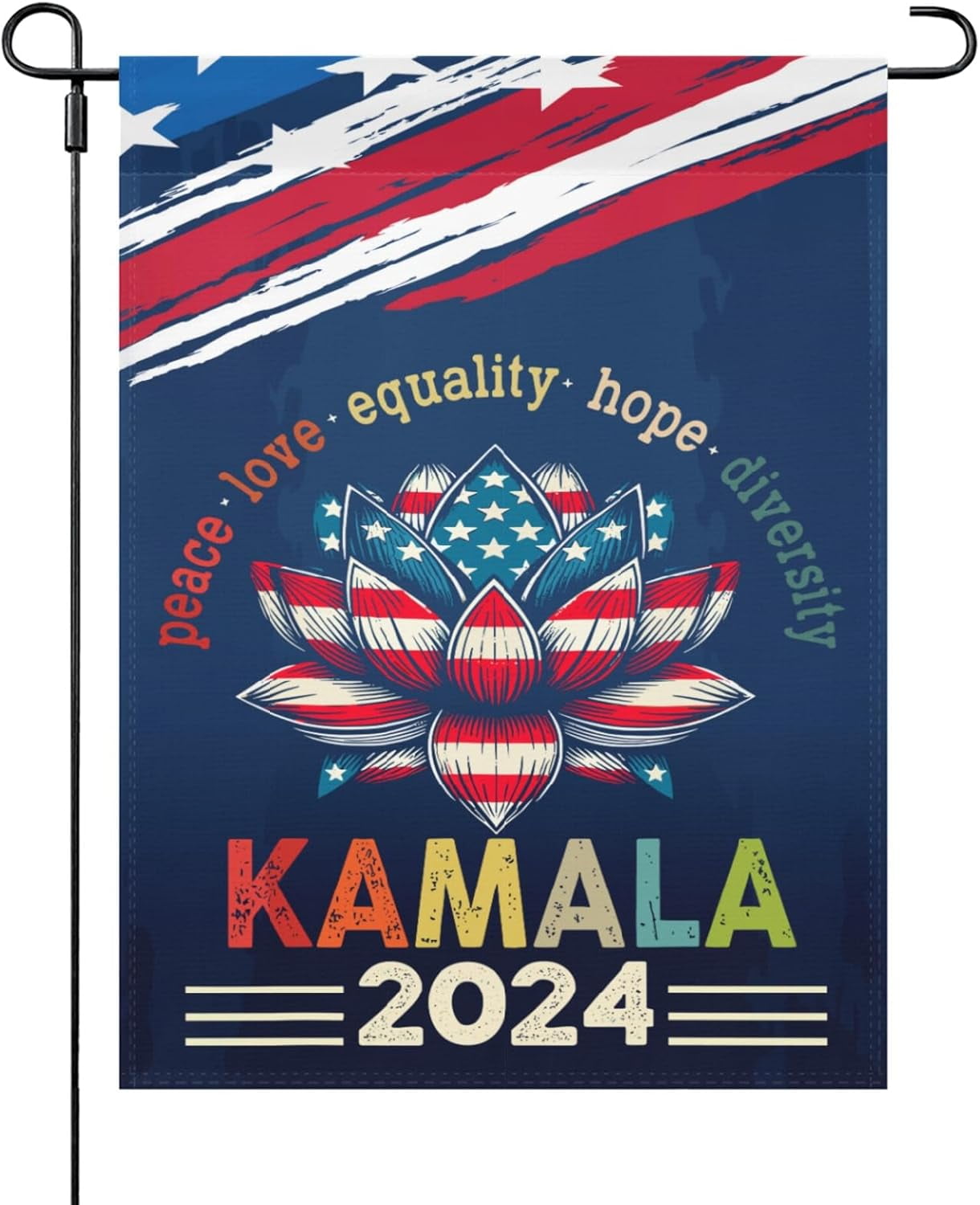 Peace Love Equality Hope Diversity Kamala Harris Outdoor Flags Double ...