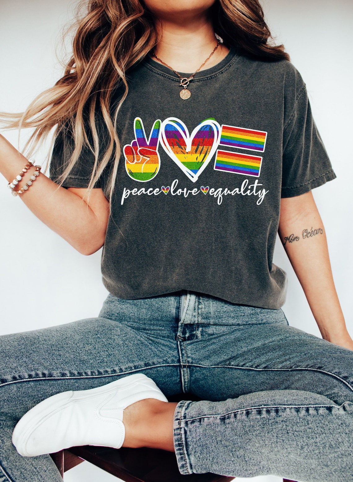 Peace Love Equality Shirt, Equality Shirt, Pride Rainbow Shirt, Q Shirt ...