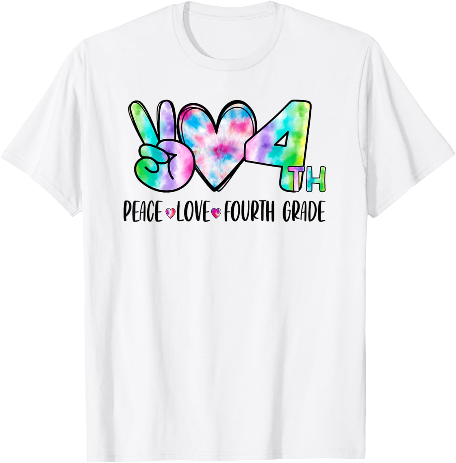 Peace Love Fourth Grade 4th First Day Of School Team Teacher T-Shirt ...
