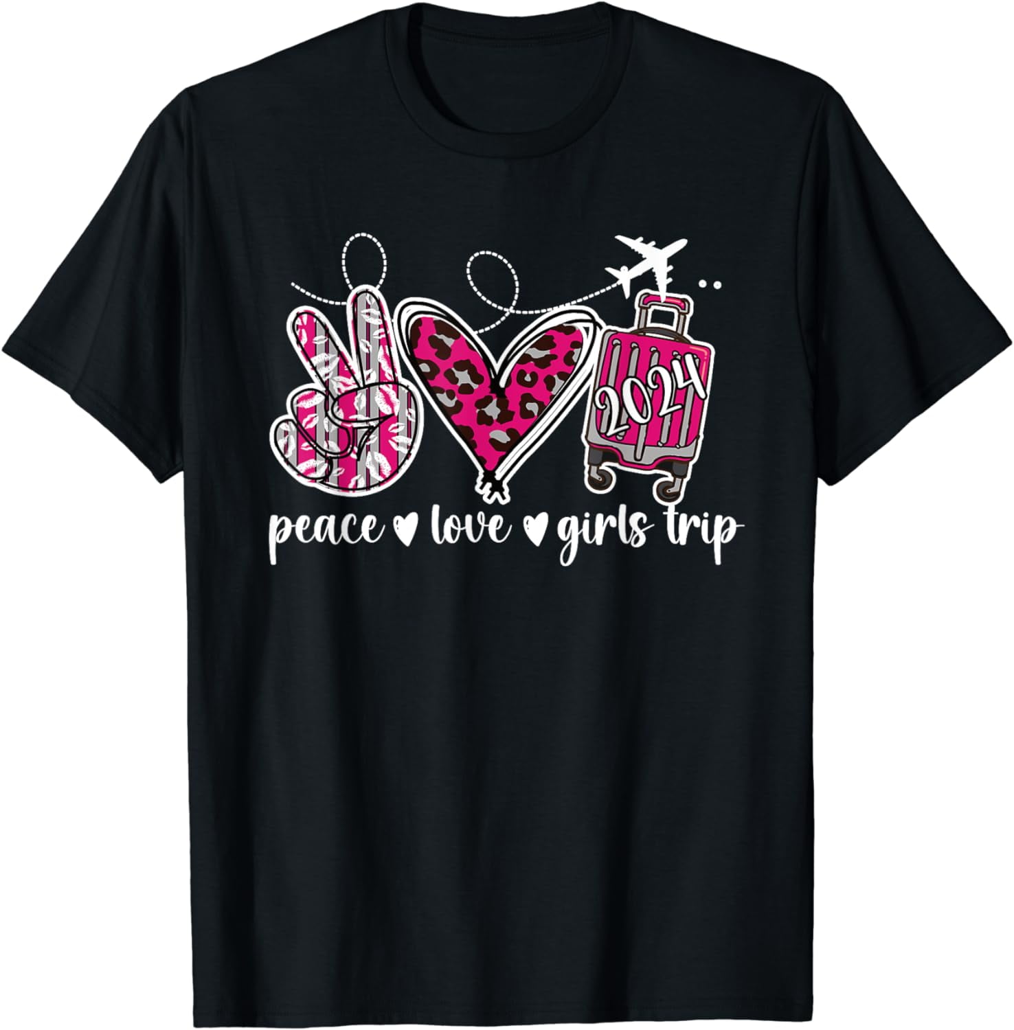 Peace Love Girls Trip 2024 Vacation Travel Girls Night Out T-Shirt ...