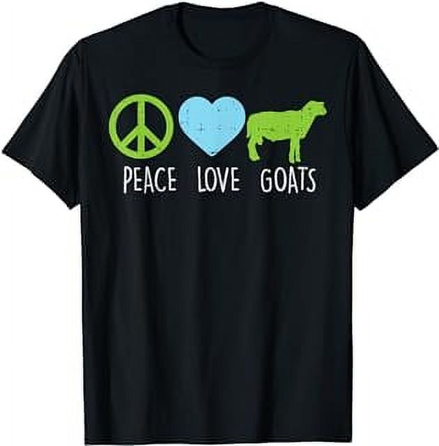 Peace Love Goats Hippie Farming Life Farm Animal Farmer Gift T-Shirt ...