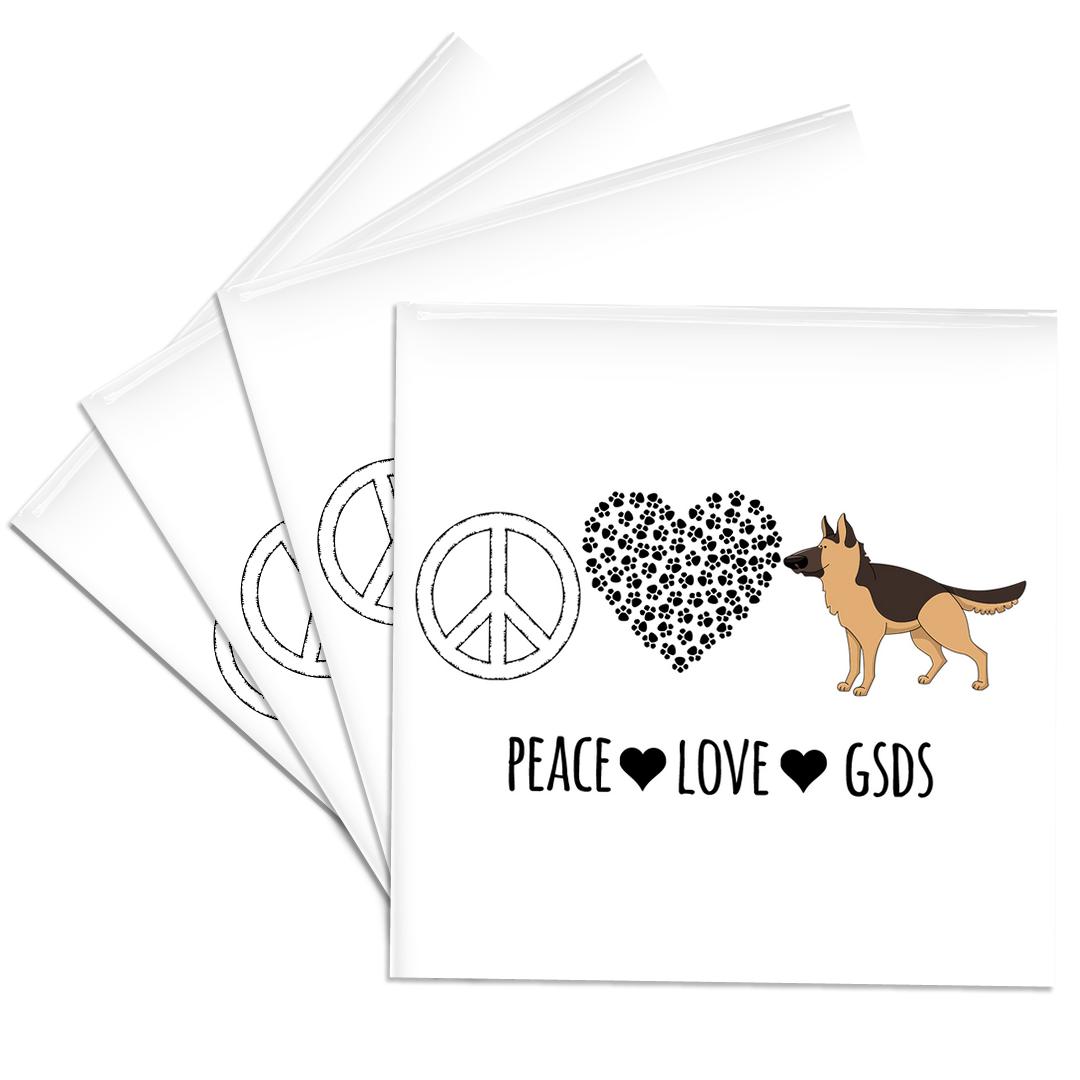 3drose, Peace Love Gsds. Peace Sign, Paw Heart, and German Shepherd ...