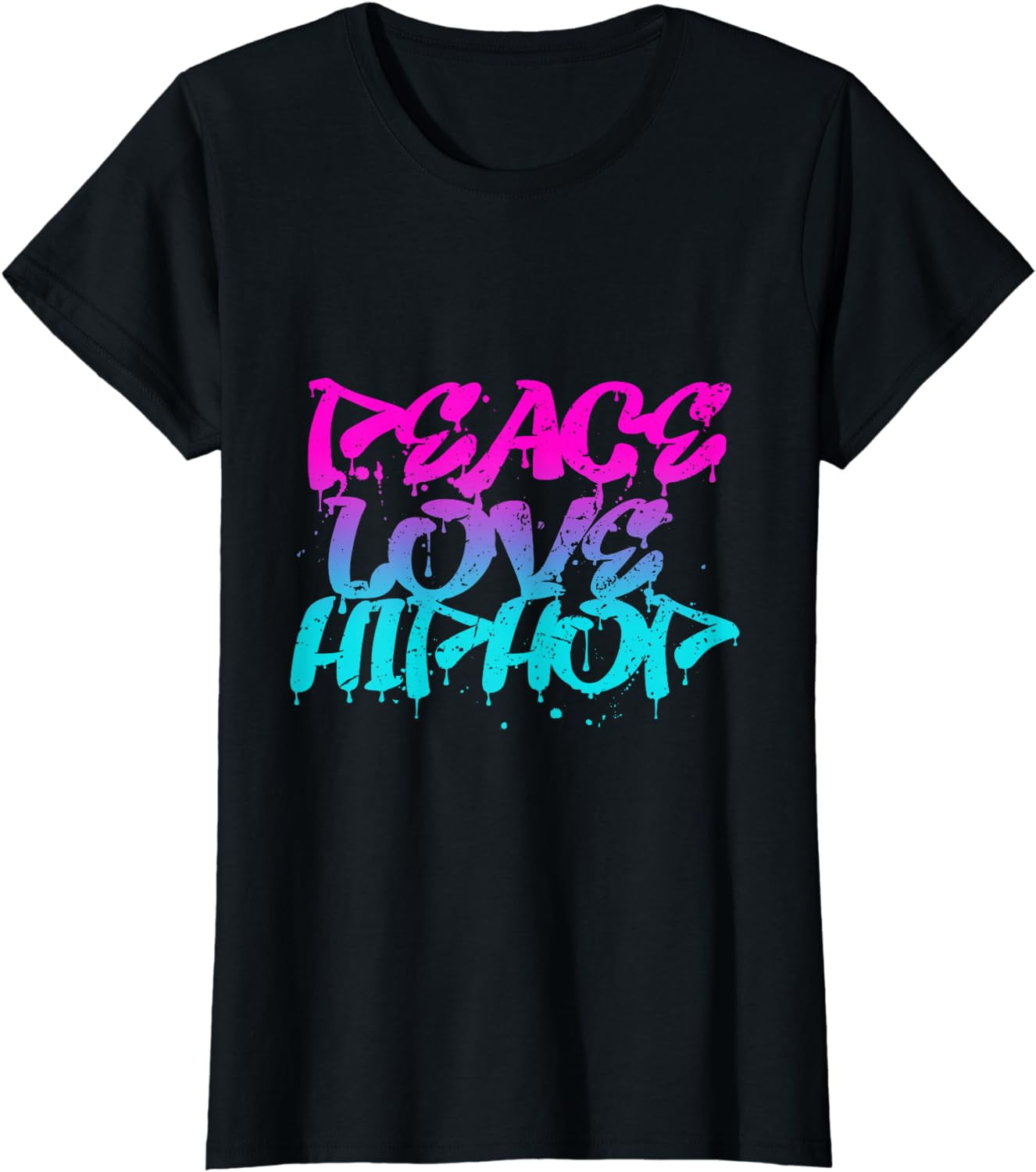 Peace Love Hip Hop Graffiti Retro Rap Music T-Shirt - Walmart.com