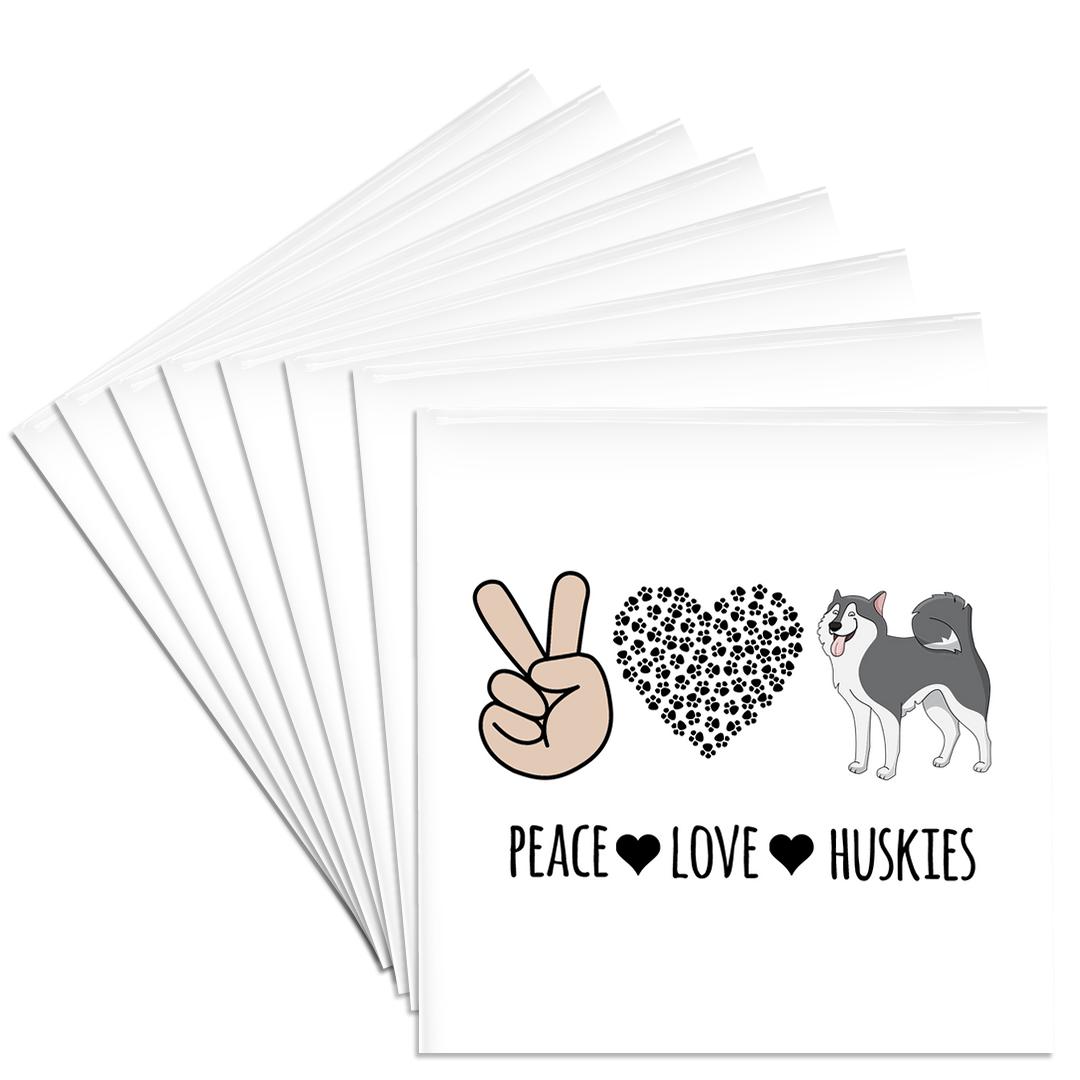3drose, Peace Love Huskies with Peace Hand, Paw Heart, and Husky Clip ...