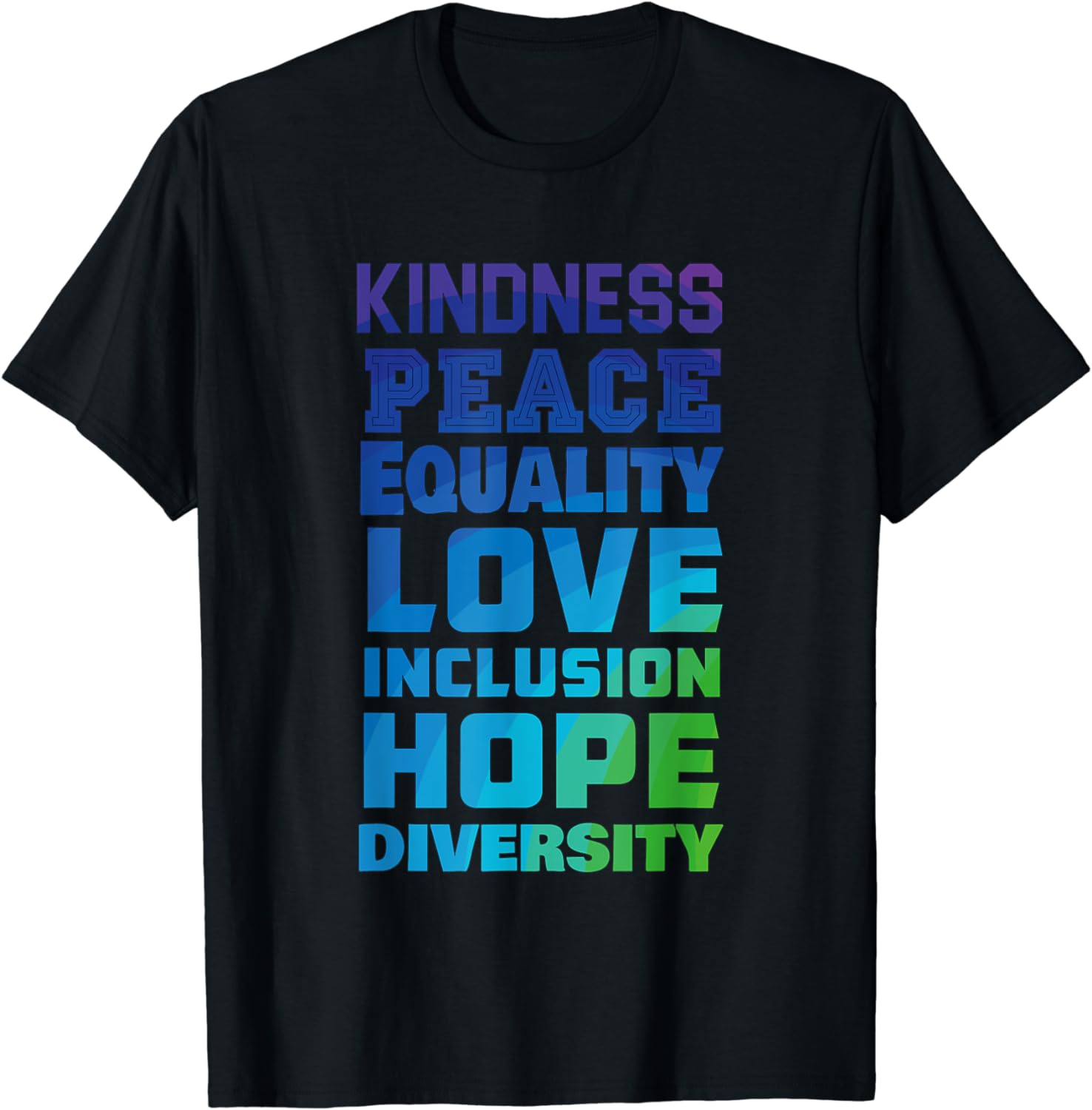 Peace Love Inclusion Equality Diversity Human Rights Cotton T-Shirt ...