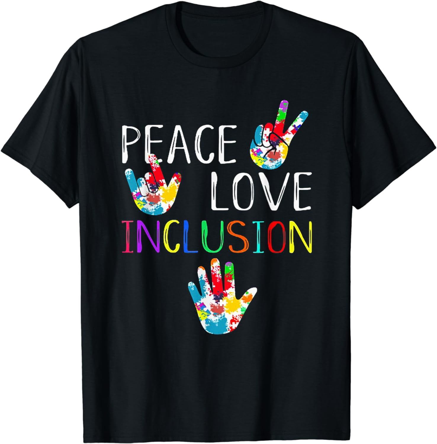Peace Love Inclusion SPED Squad Special Ed Teacher Gift Cotton T-Shirt ...