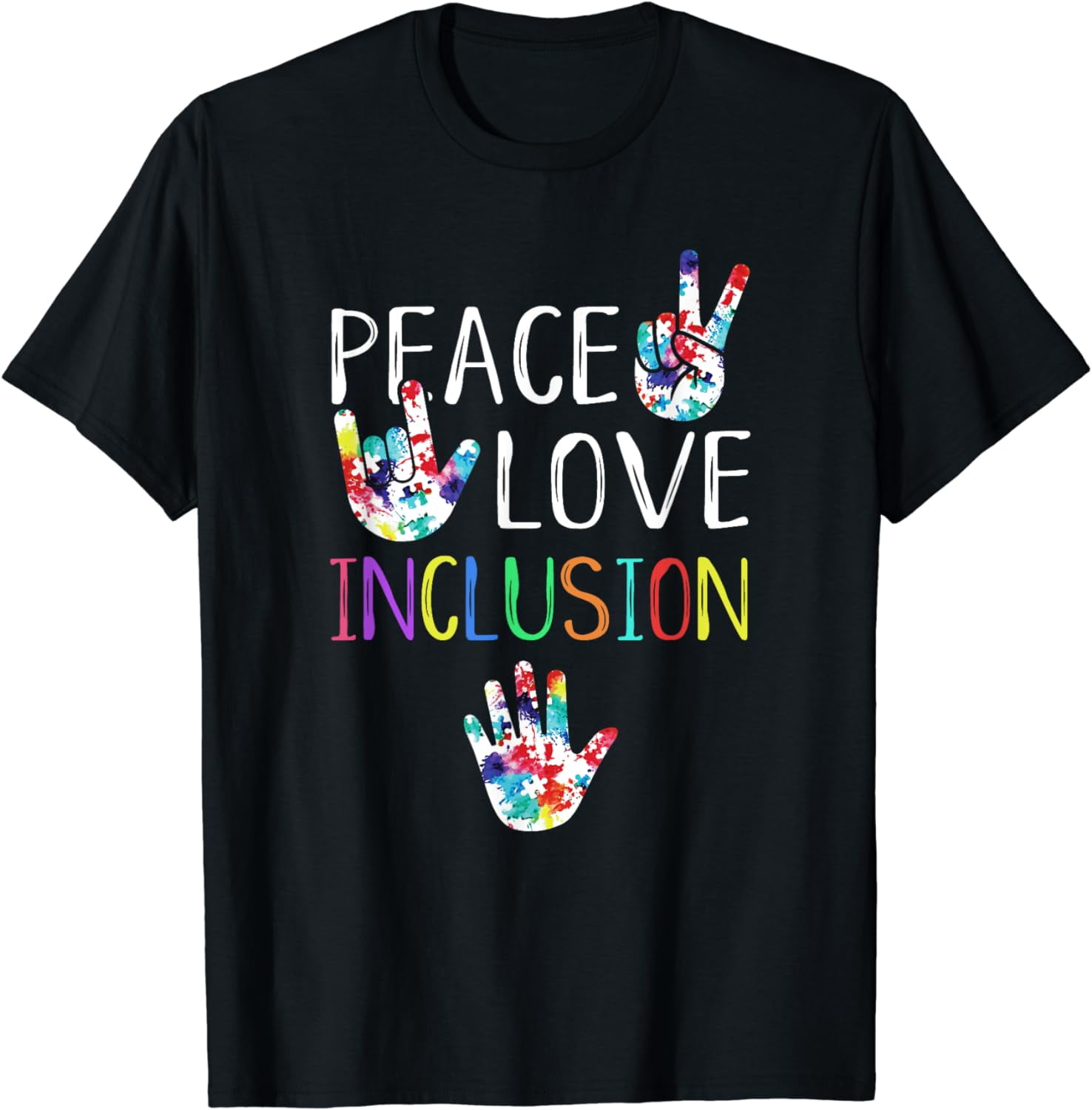 Peace Love Inclusion SPED Squad Special Ed Teacher Gift T-Shirt ...
