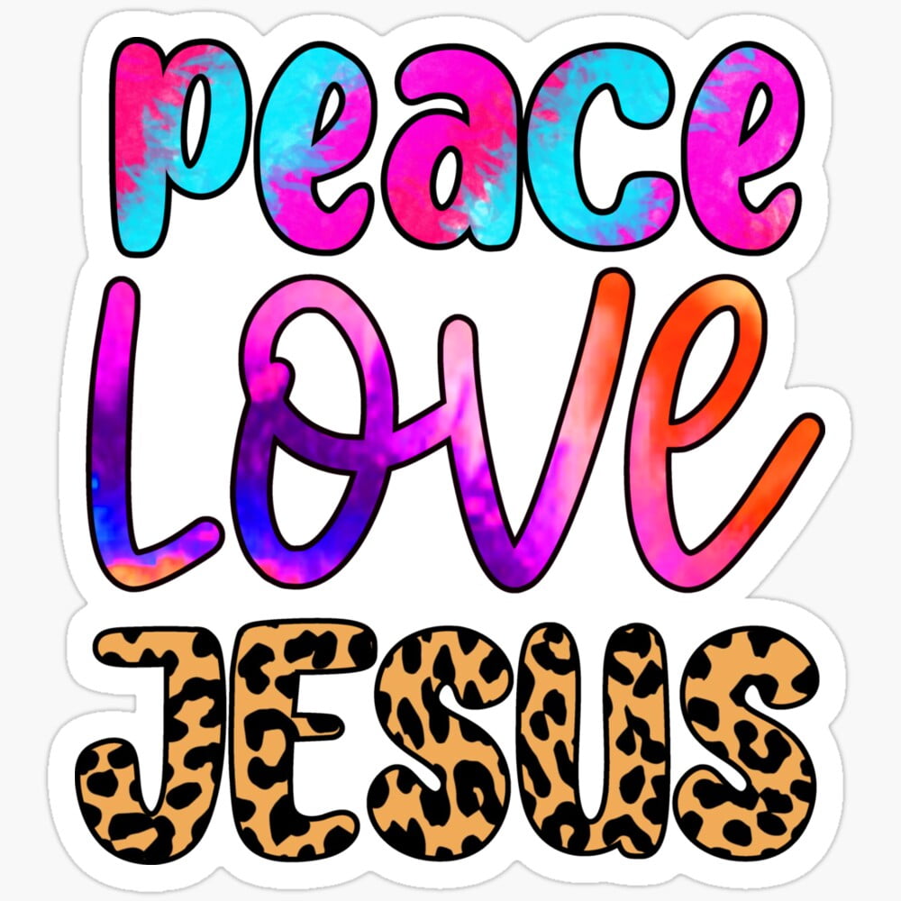Peace Love Jesus Cute Cheetah Print God Religious Christian Woman Girl ...