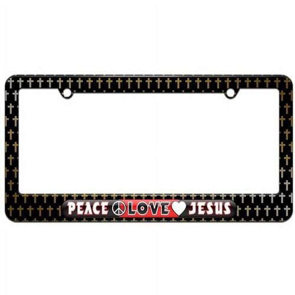 Peace Love Jesus License Plate Tag Frame, Christian Cross Design ...