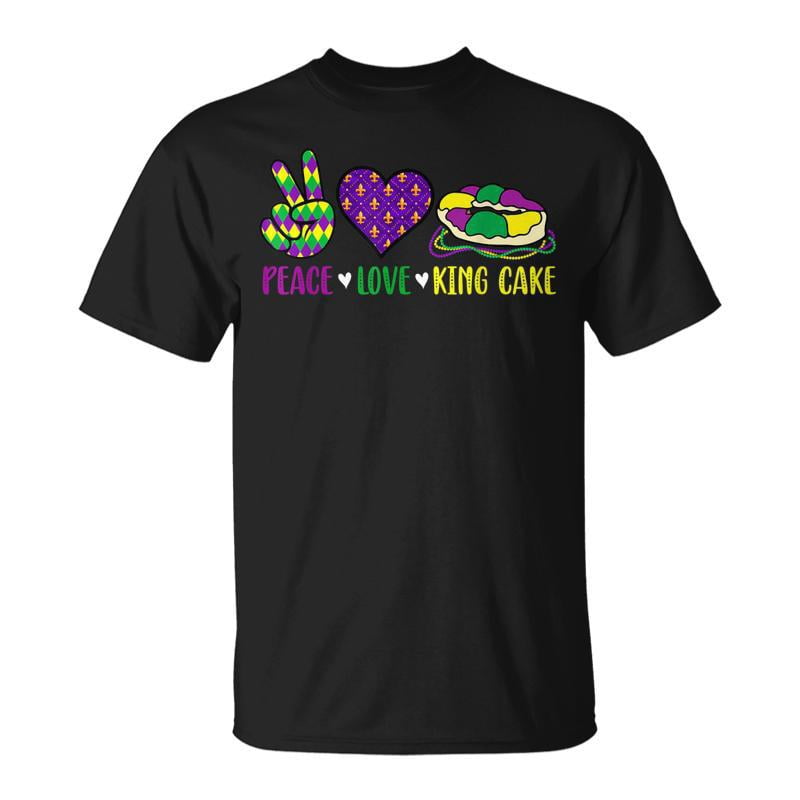 Peace Love King Cake Mardi Gras Festival Party 2023 V2 TShirt - Walmart.com